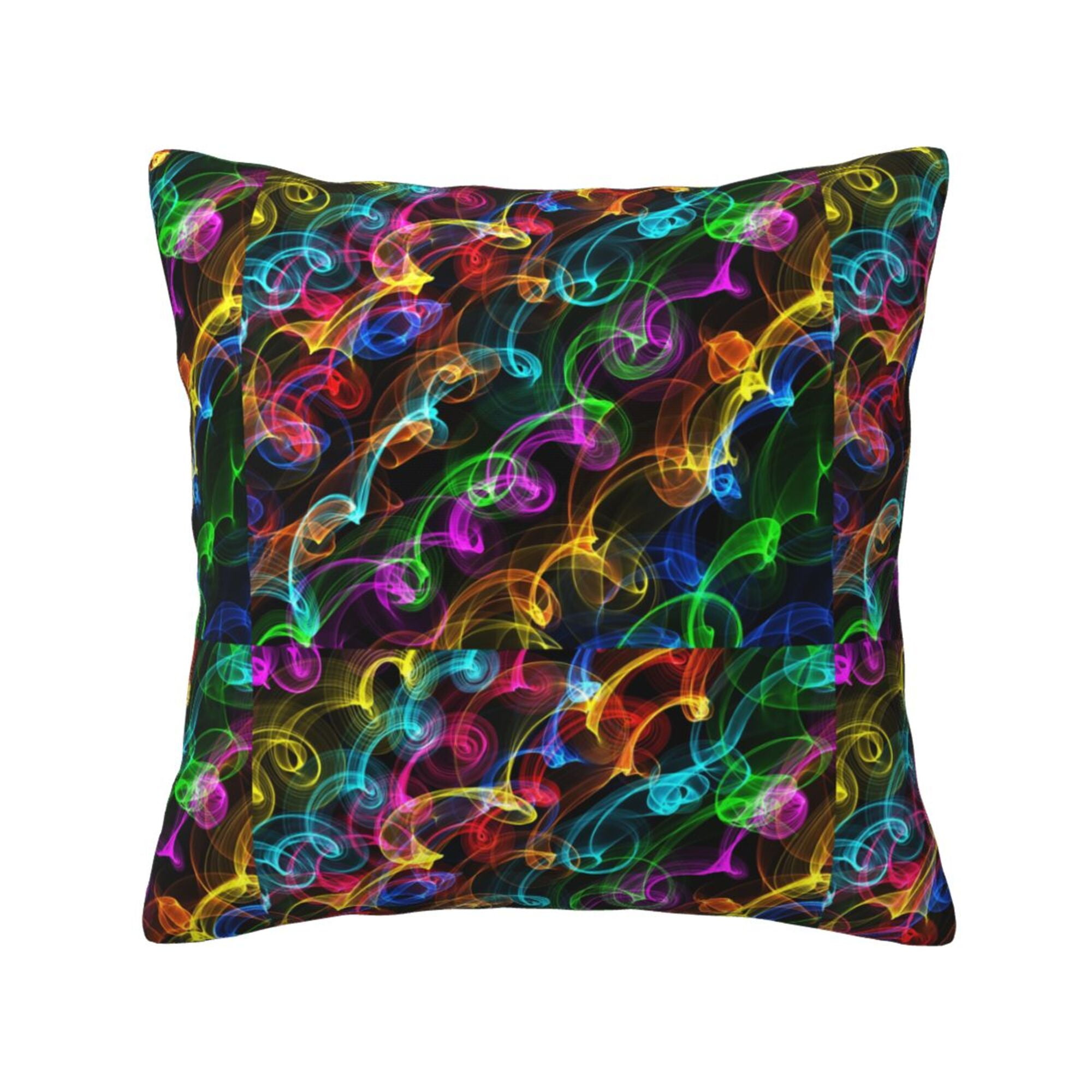 Home Throw Pillow Covers Two Sides Printed rainbow-ribbon-swirls-eWI ...