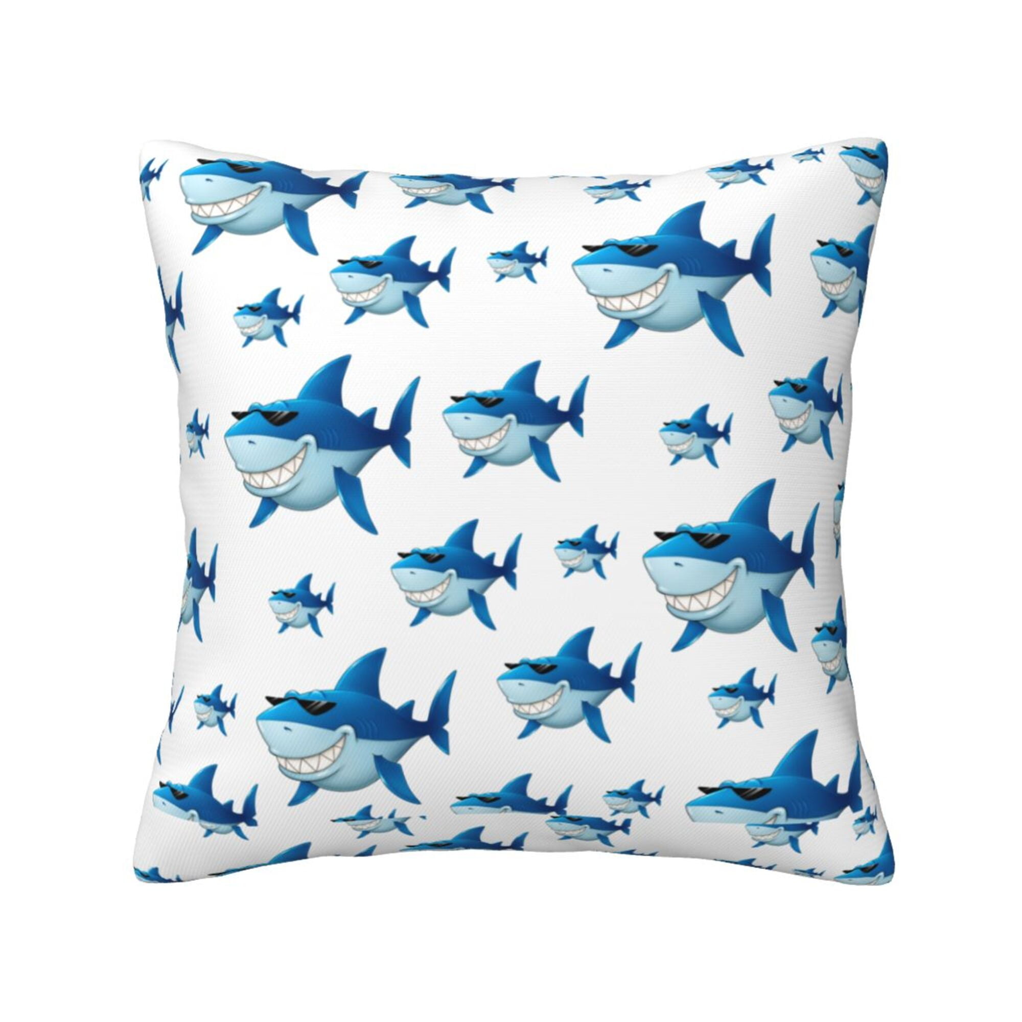 Home Throw Pillow Covers Two Sides Printed shark Decor Sofa Living Room ...