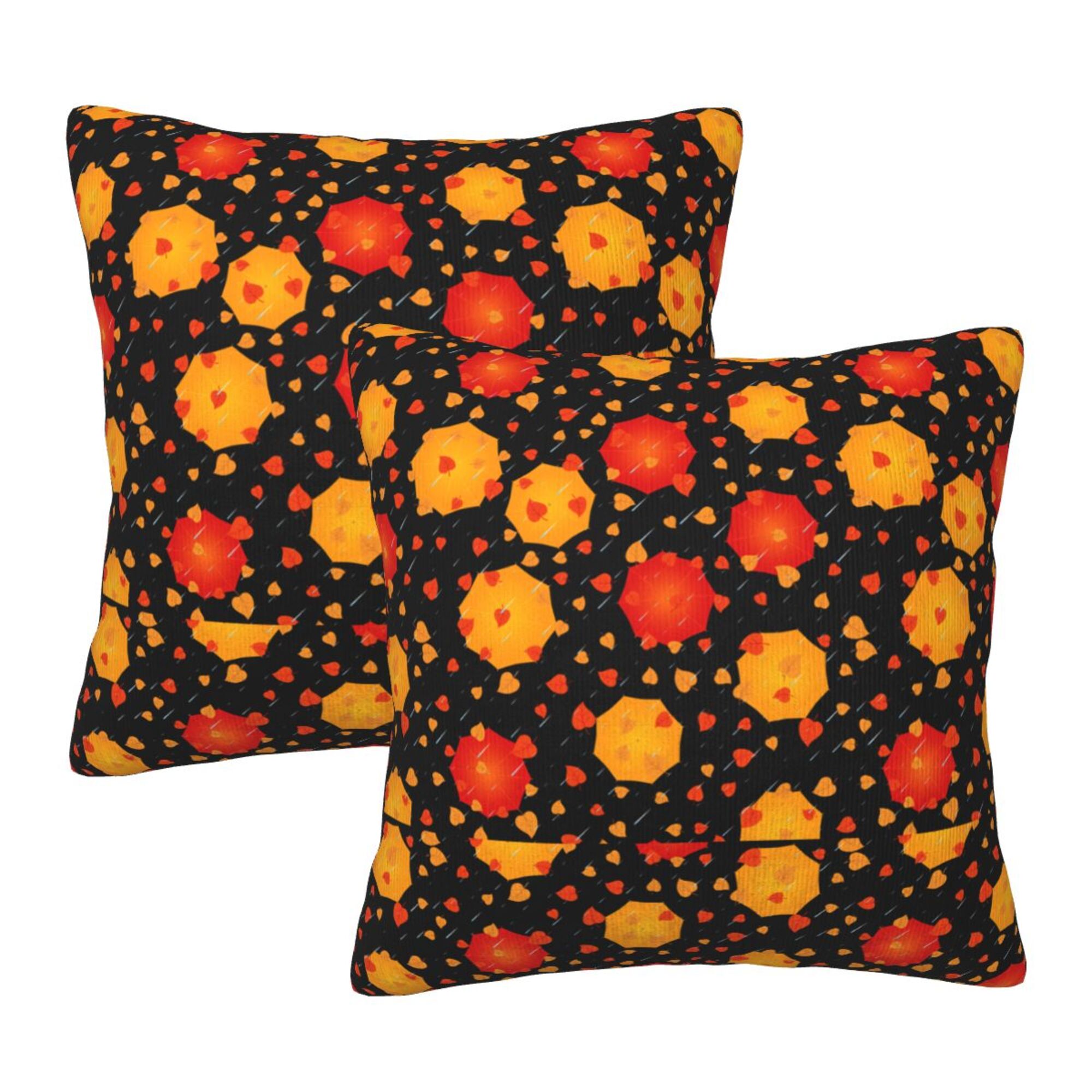 Home Throw Pillow Covers Umbrella and leaves background Square Thick ...