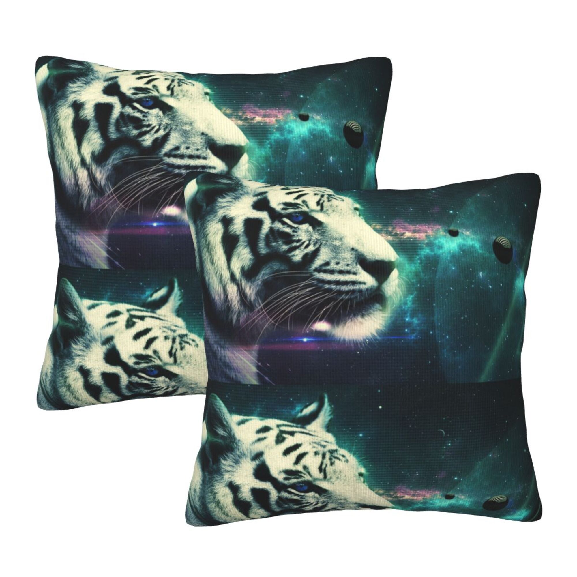 Home Throw Pillow Covers White Tiger Square Thick Throw Pillow Covers ...