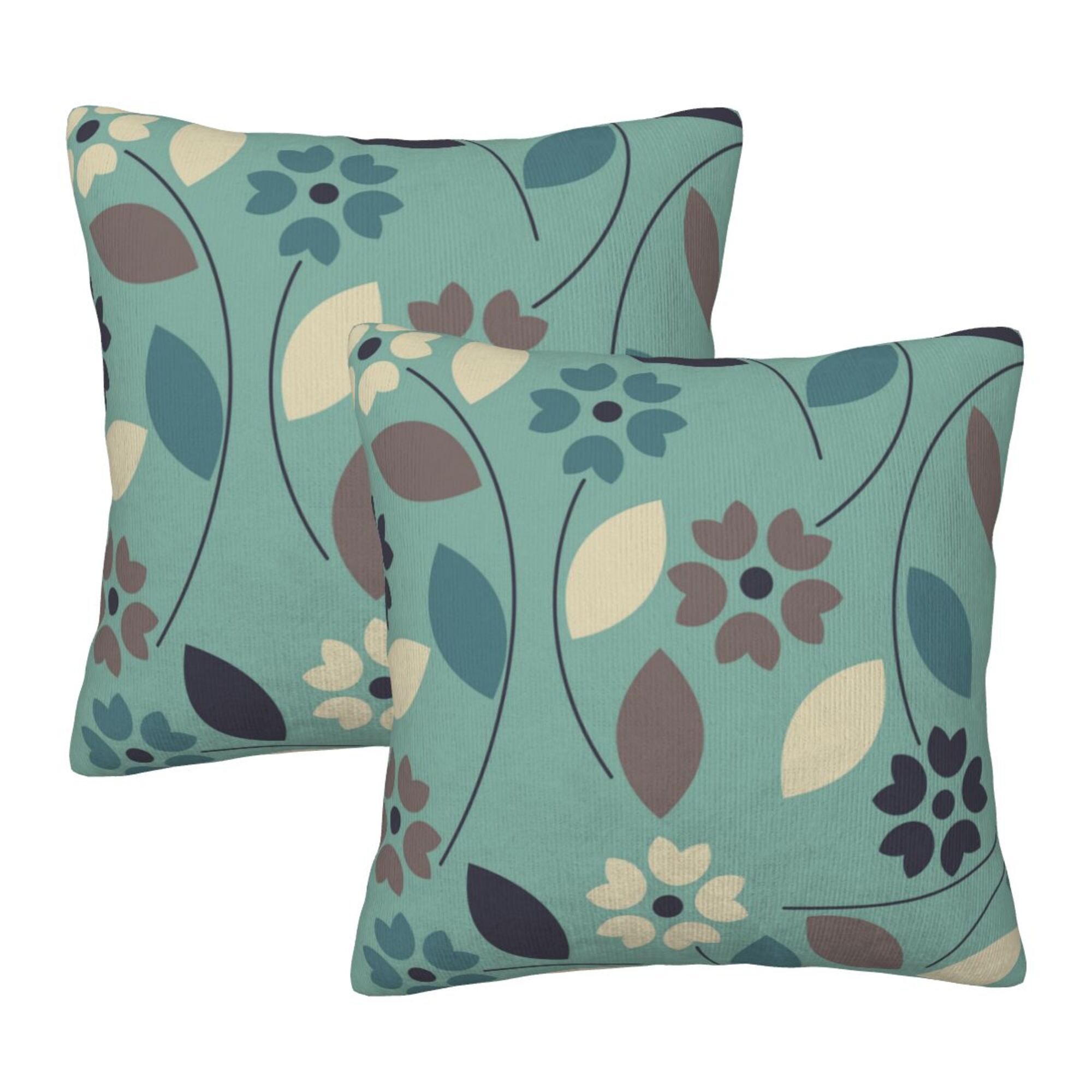 Home Throw Pillow Covers colorful flowers and leaves Square Thick Throw ...