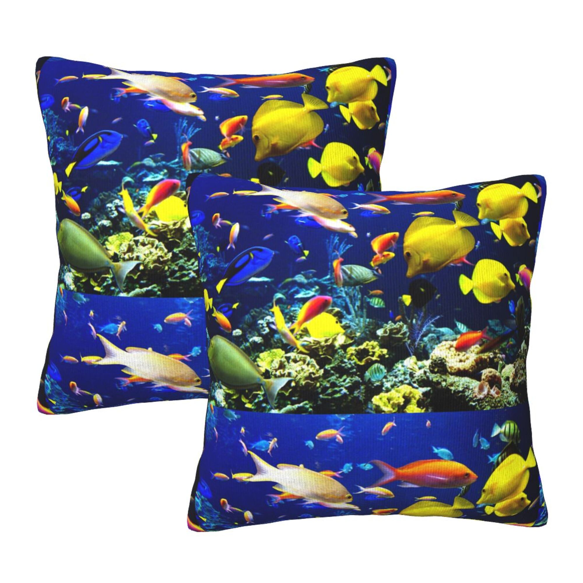 Home Throw Pillow Covers ocean-fish Square Thick Throw Pillow Covers ...