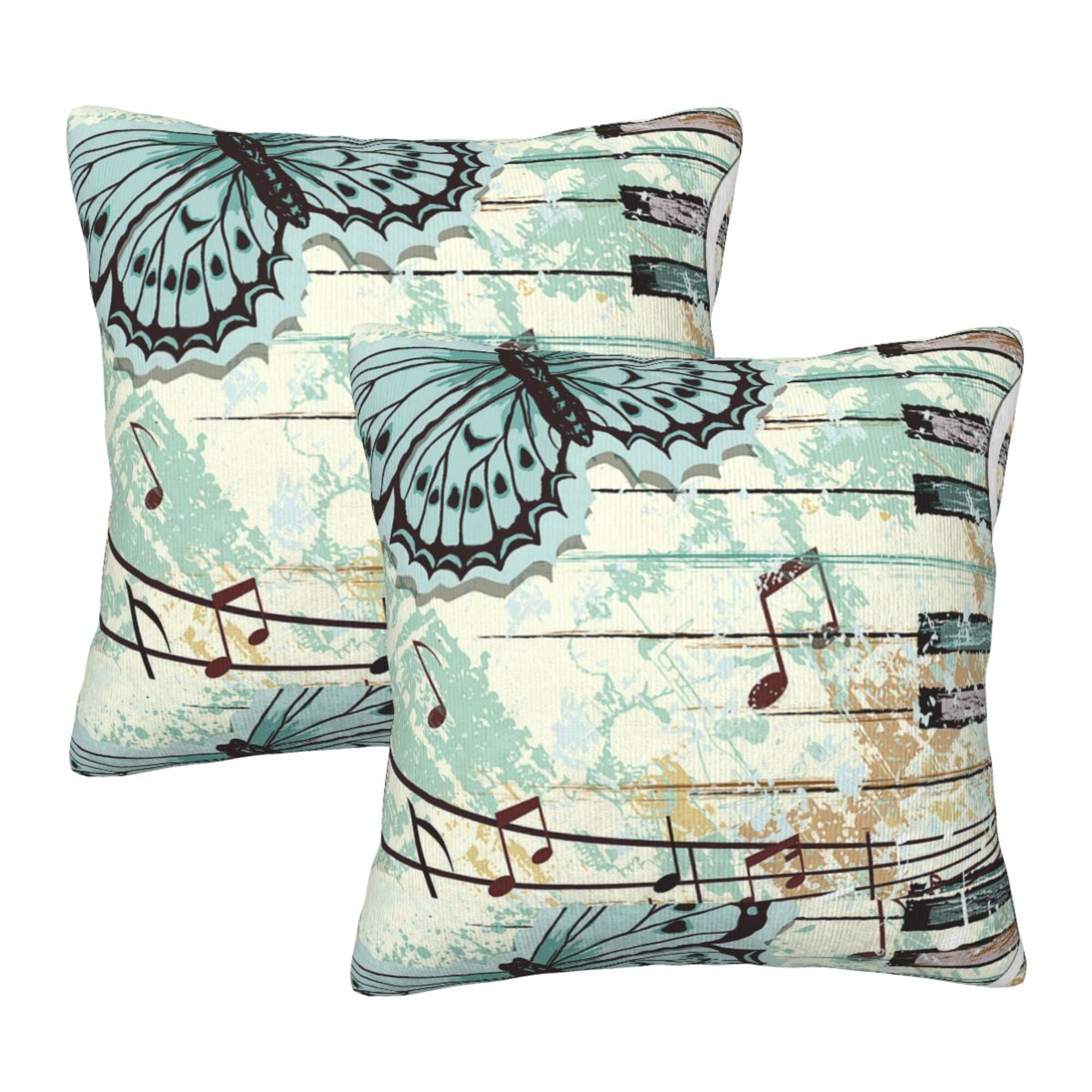Home Throw Pillow Covers vintage piano with music notes Square Thick ...