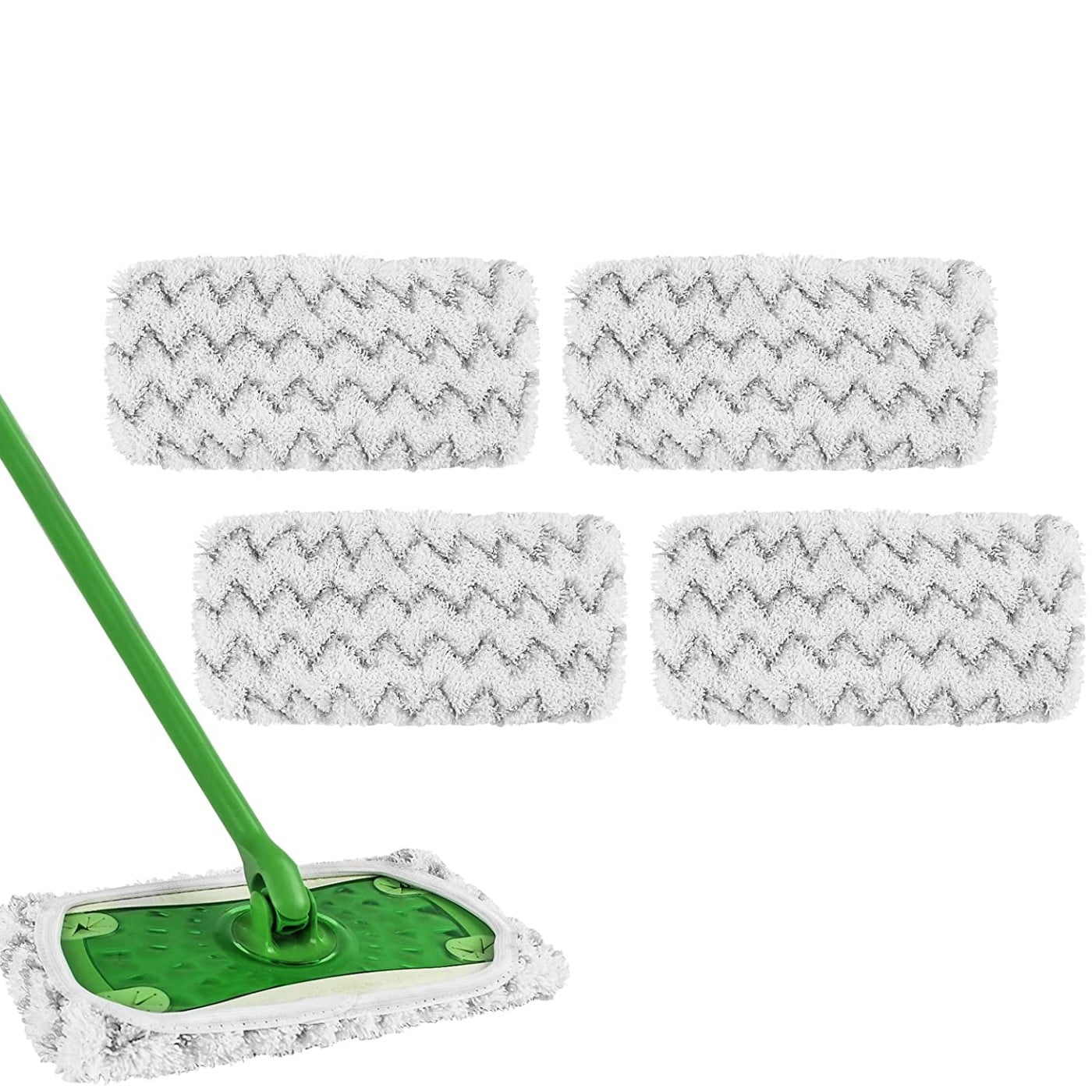 Home Times 4-Pack Reusable Microfiber Mop Pads for Swiffer Sweeper ...