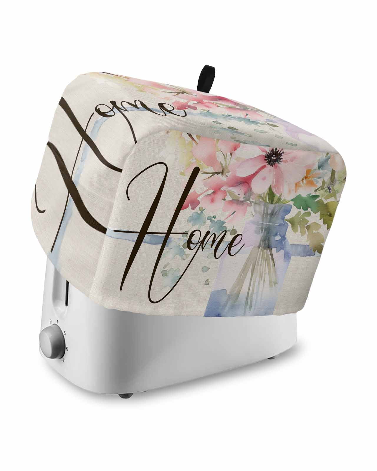 Home Toaster Cover 2 Slice, Spring Flowers Watercolor Style Linen ...