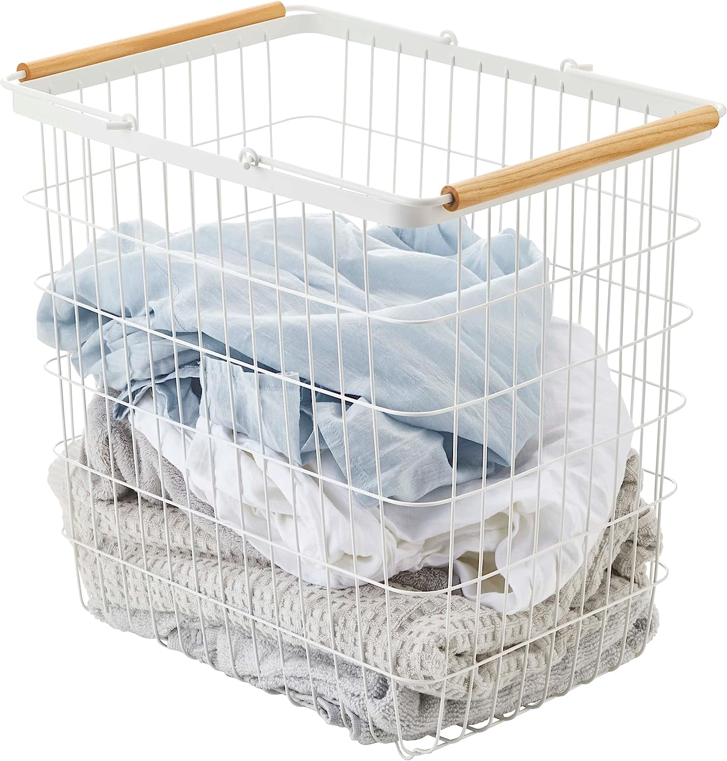 Home Tosca Laundry Basket - Laundry Basket With Wooden Handles - Large ...