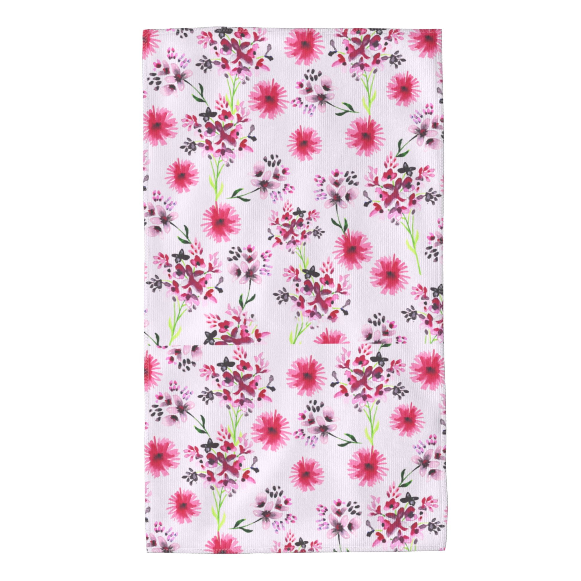 Home Towels Watercolor Flowers Absorbent Hanging Hand Towel Small Bath ...