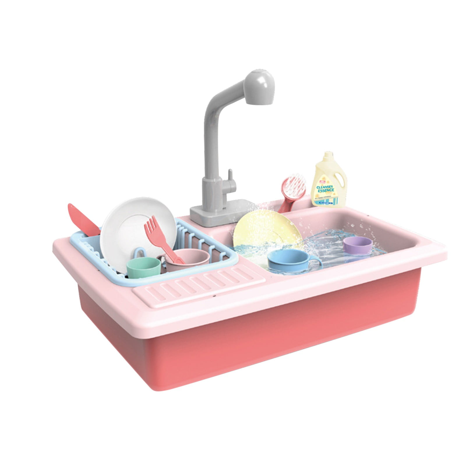 Home Toy Kids Kitchen Play Set with Functional Dishwasher and Realistic ...