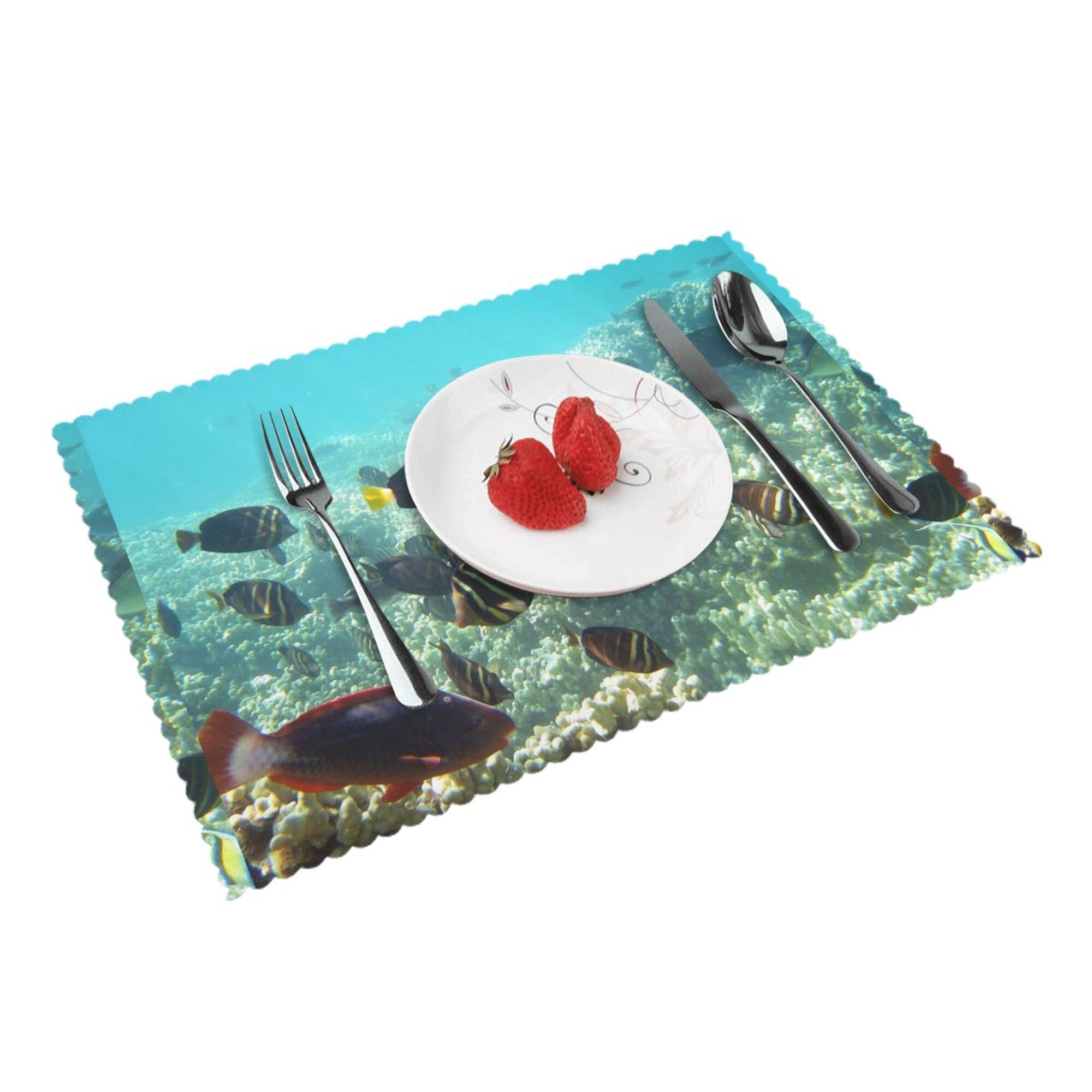 Home Tropical Fish Placemats Set Of 4 Washable Wipeable Place Mats ...