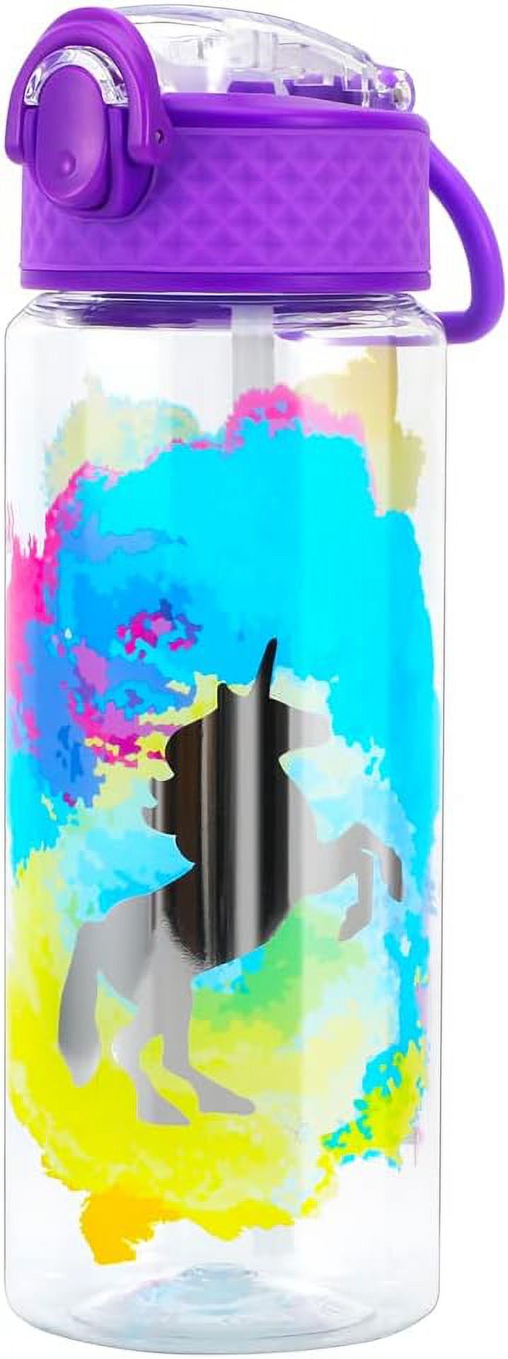 Home Tune 22oz Cute Water Bottle for Girls, BPA Free Tritan, Leak Proof, Soft Silicone Flip ...