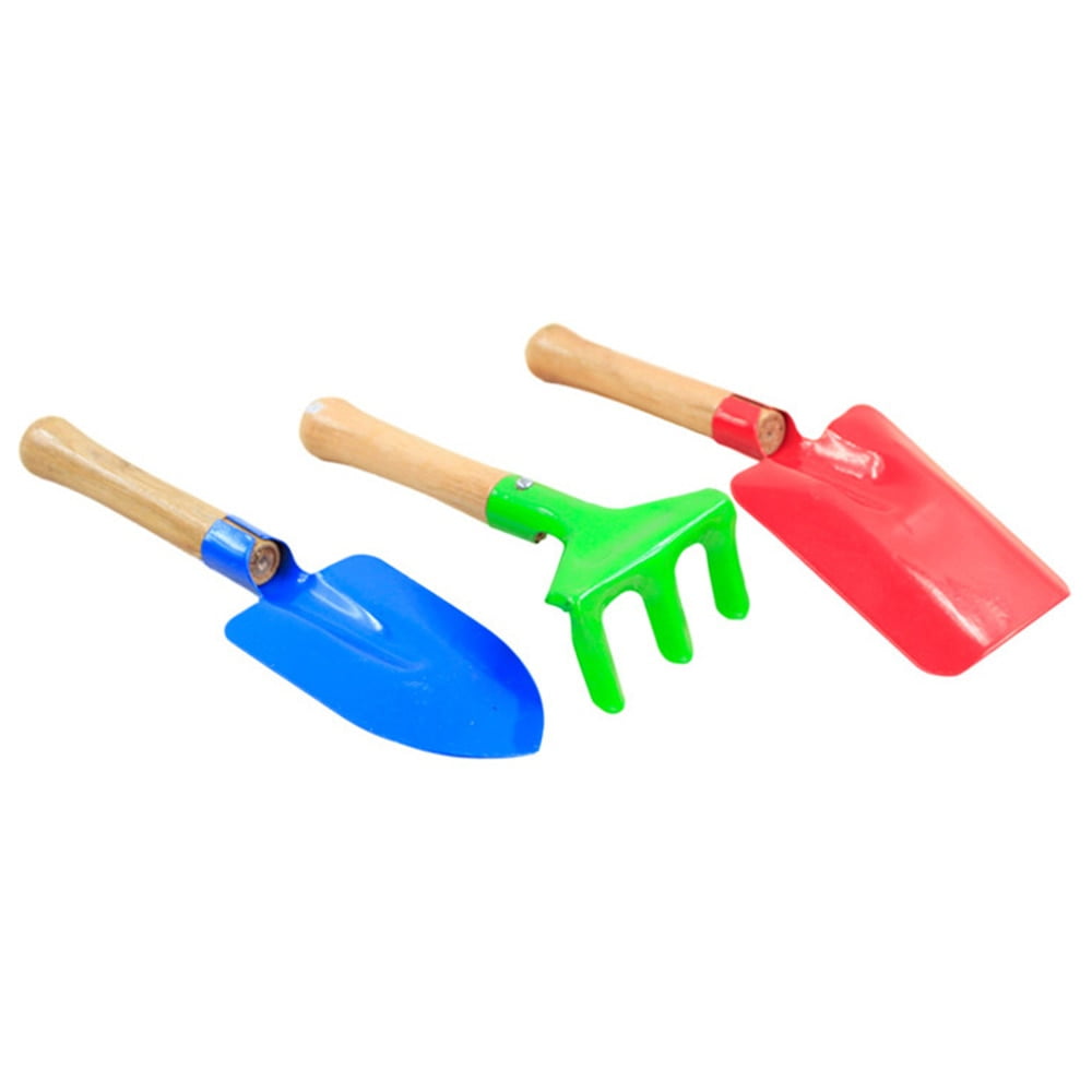 Home Type 3pcs/Set Mini Garden Rake Small Shovel Floral Shovel Wooden ...