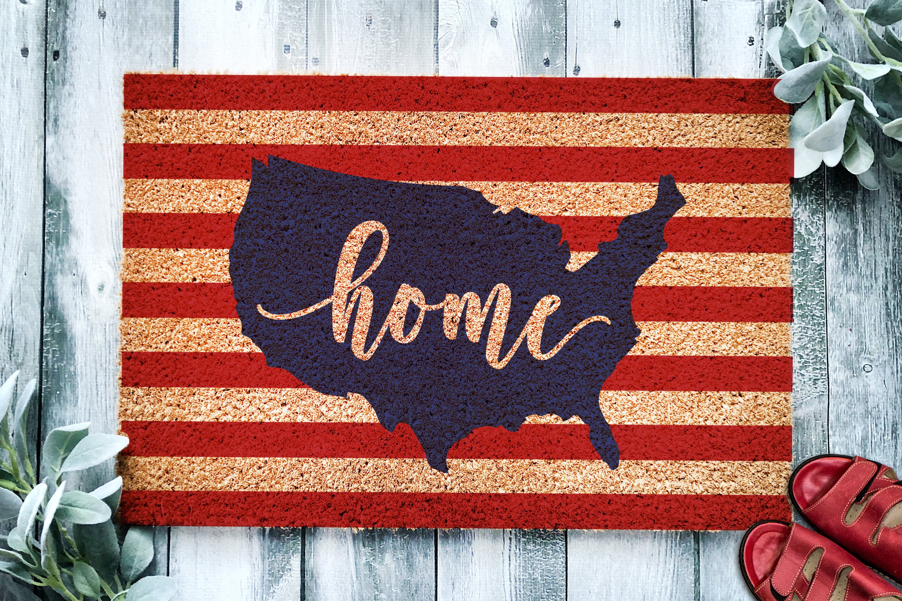 Home United States of America Flag Stripes Door Mat | 4th of July ...