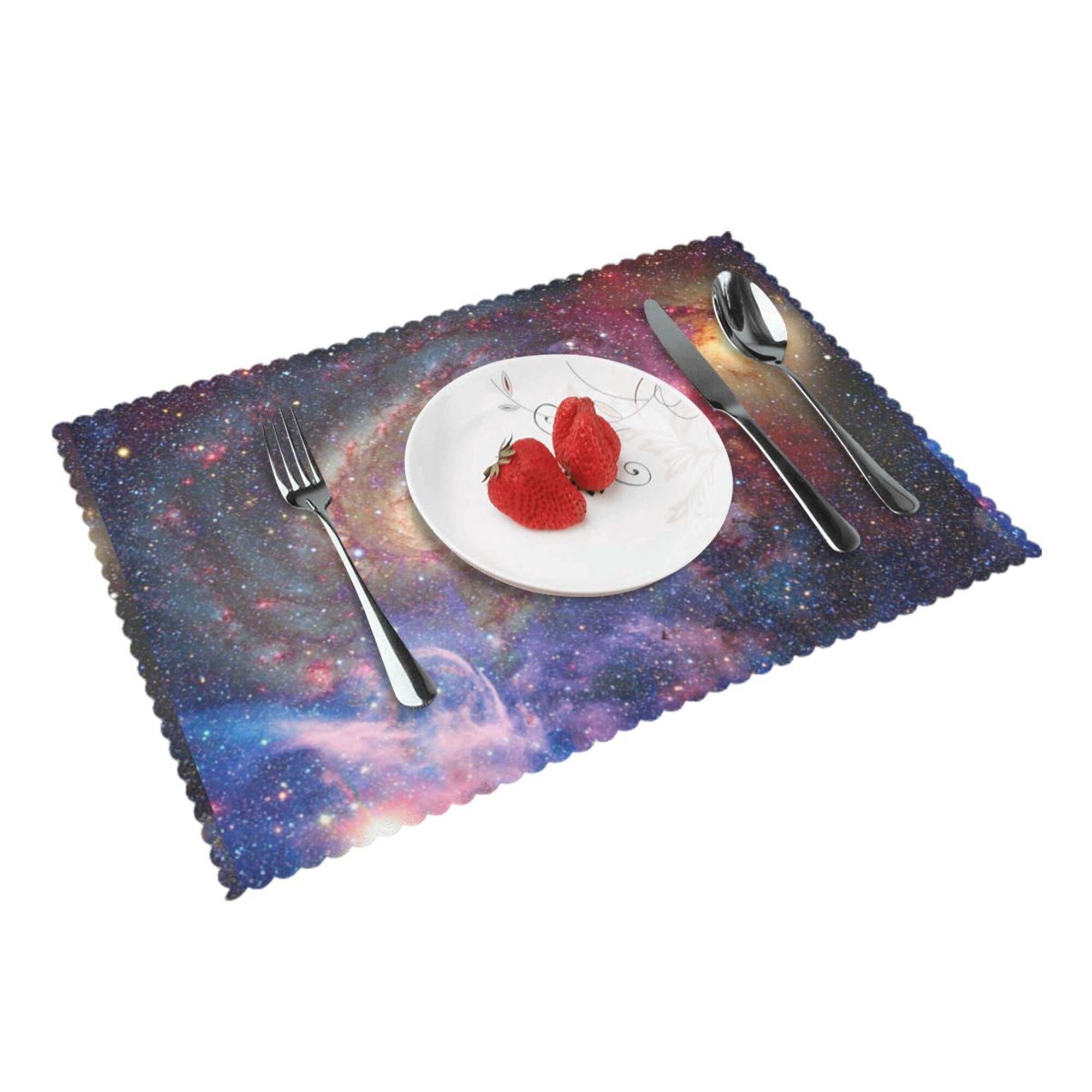 Home Universe Galaxy Nebula Space Placemats Set Of 4 Washable Wipeable ...