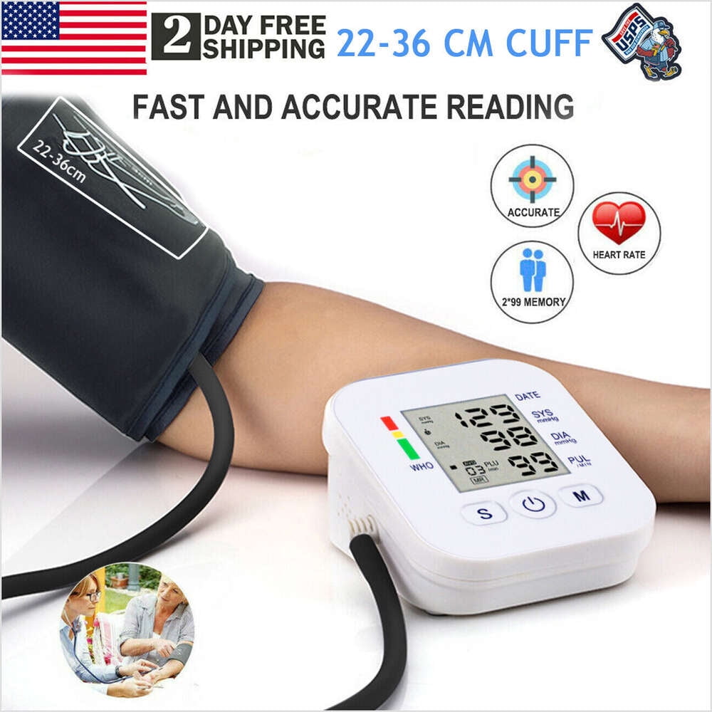 Home Use Arm Automatic Blood Pressure Monitor Cuff Pulse Heart Rate ...