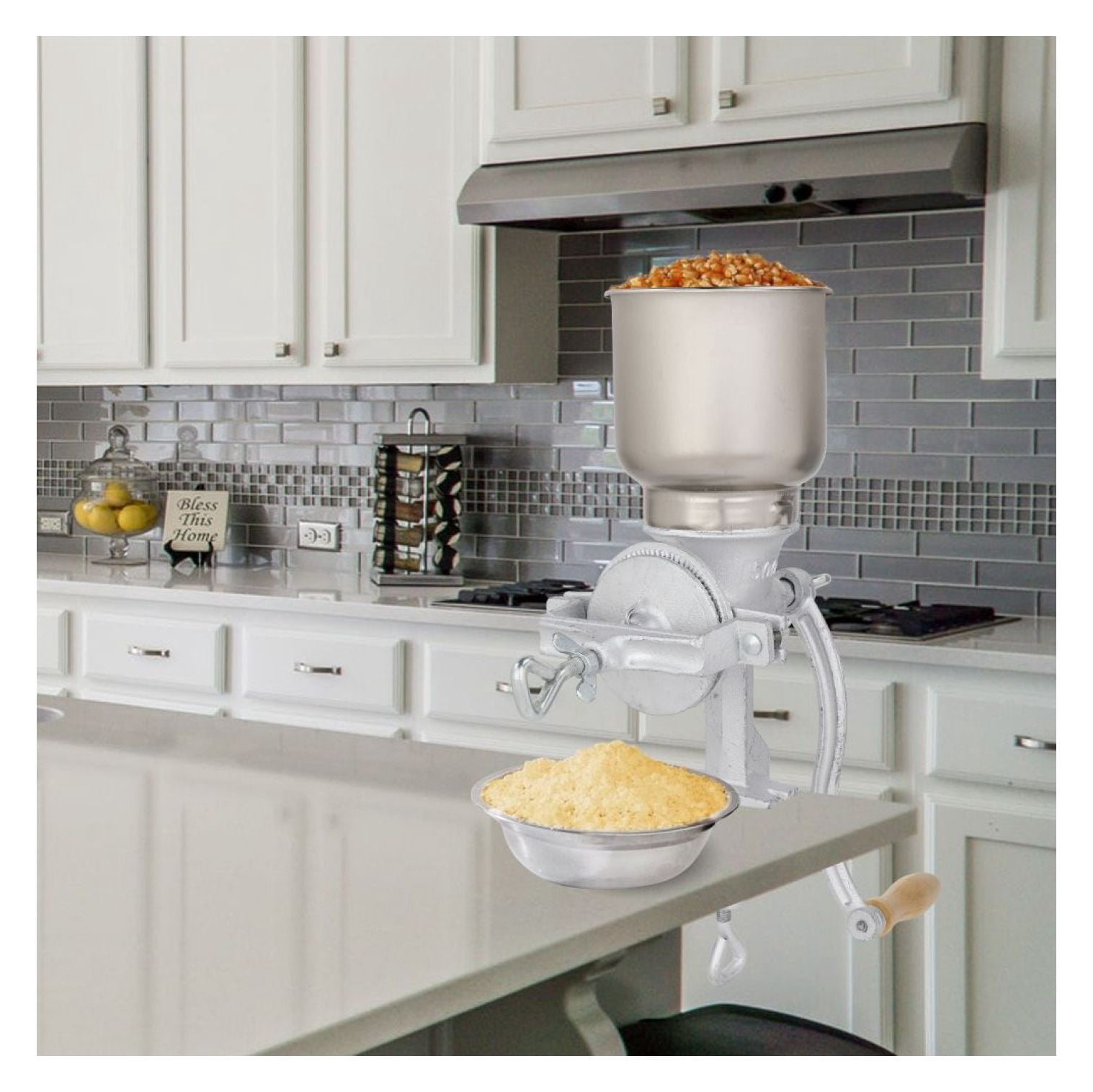 Home Use Hand Cranking Operation Grain Grinder Silver - Walmart.com