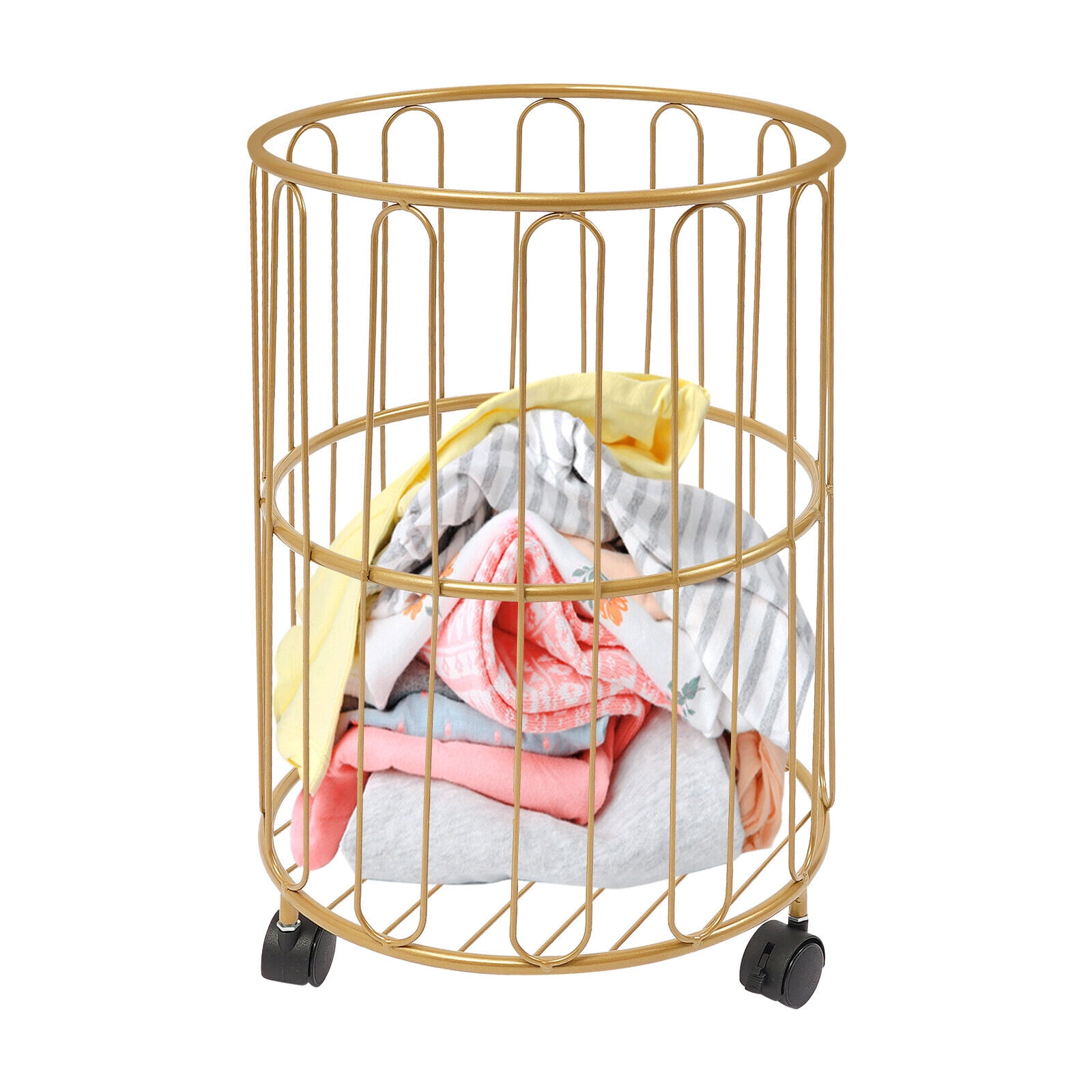 Home Use Laundry Basket with Wheels, Heavy Duty Movable Rolling Laundry ...