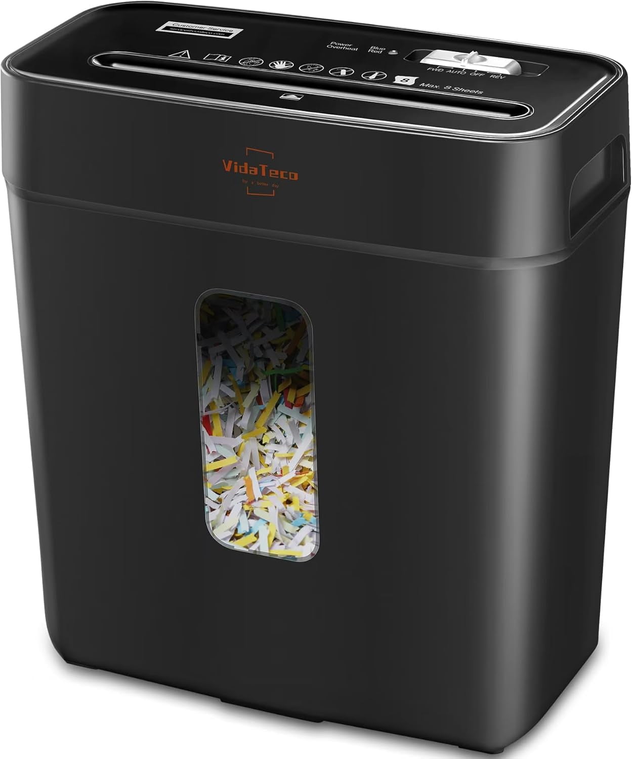 Home Use Shredder, 8-Sheet Cross-Cut Paper Shredder with P-4 Higher ...