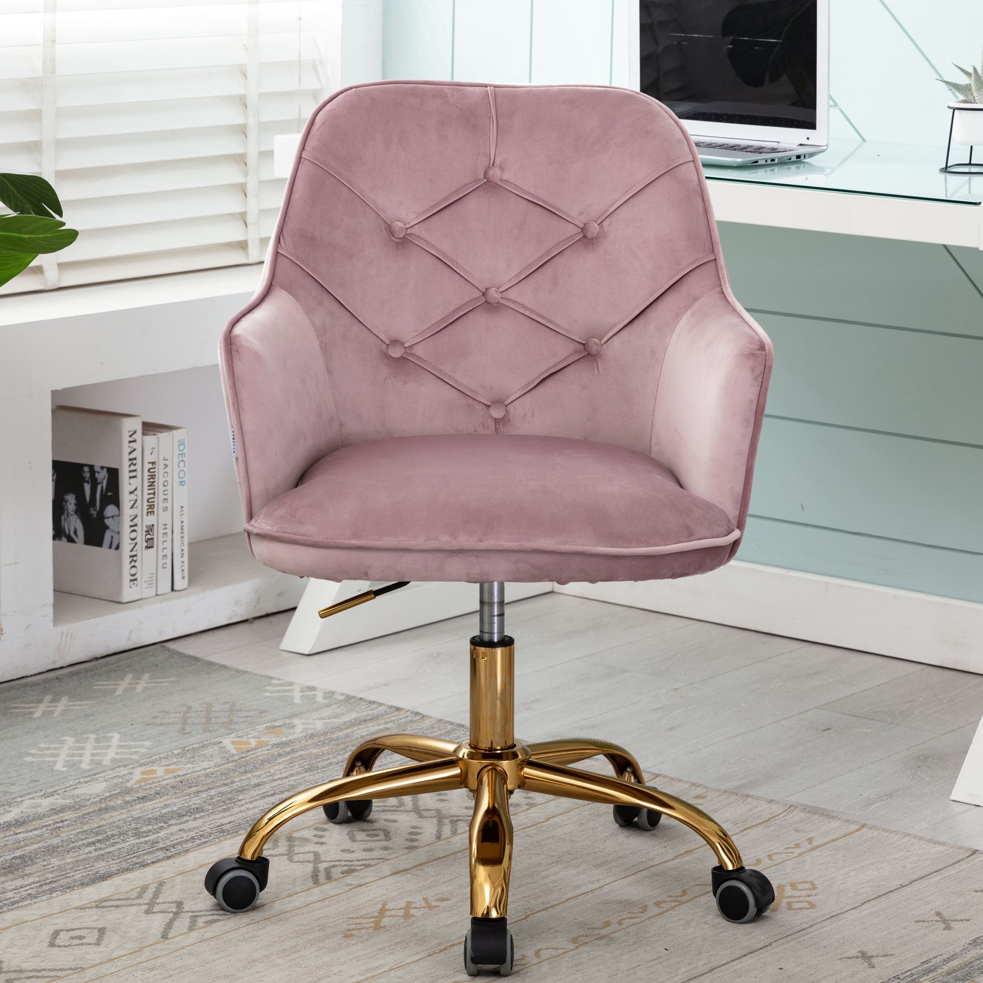 Home Vanity Chair, Modern Upholstered Accent Chair, Velvet Fabric ...