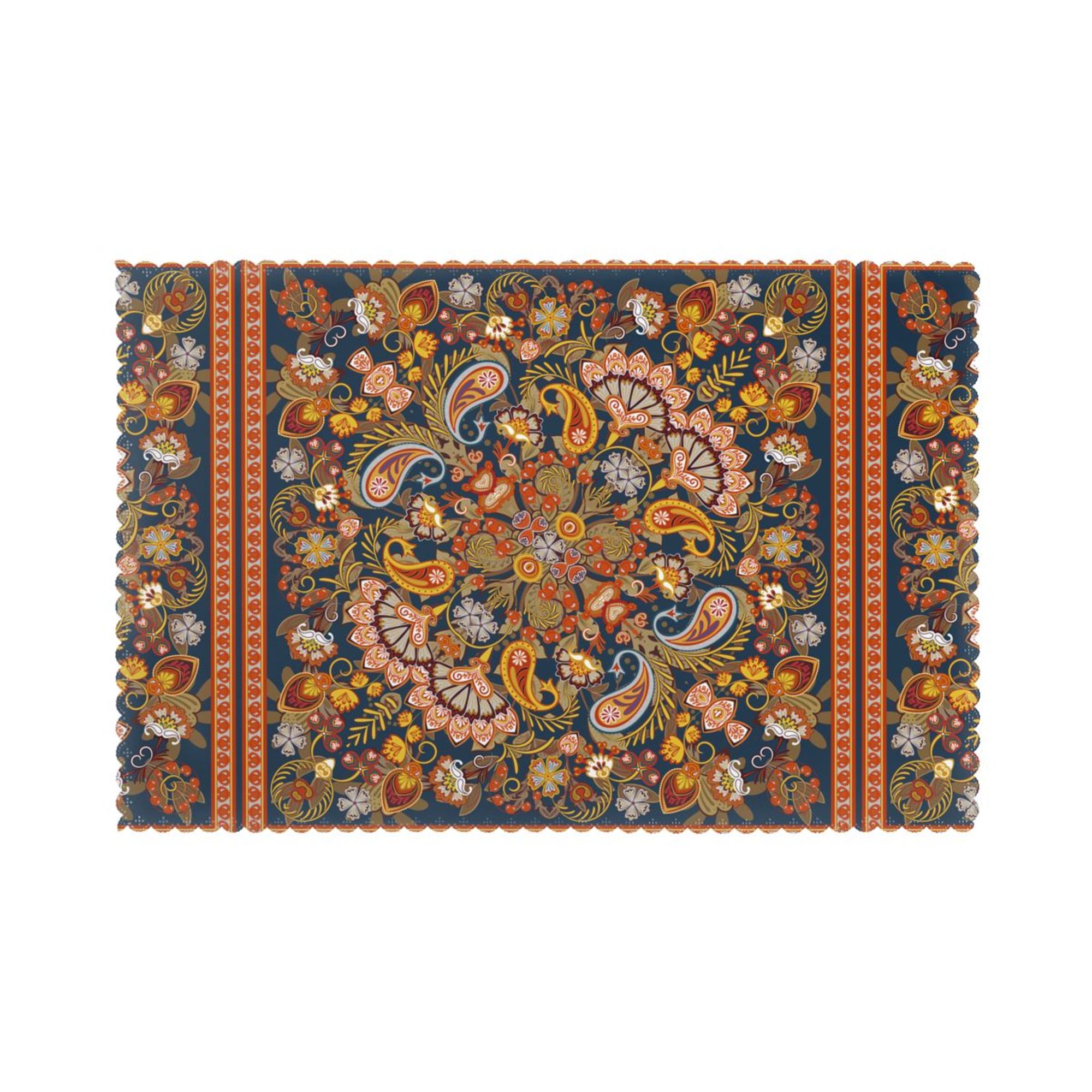 Home Vector Ornament Paisley Placemats Set Of 6 Washable Wipeable Place ...