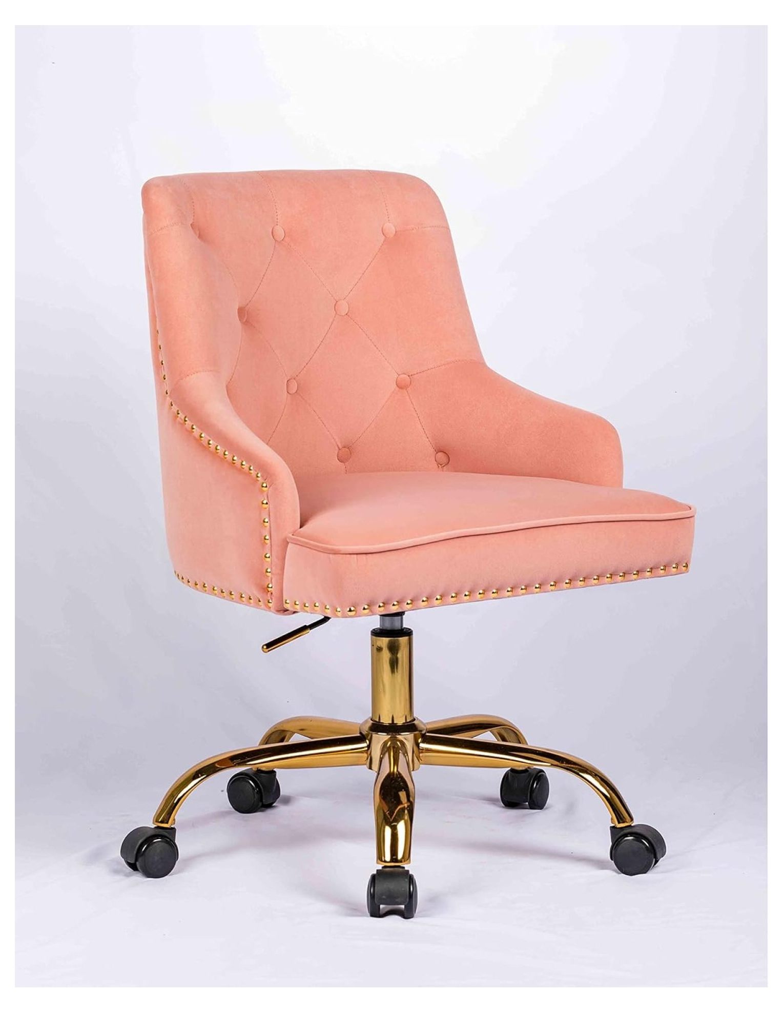 Home Velvet Office Chair Tufted Computer Desk Chair Swivel Adjustable ...