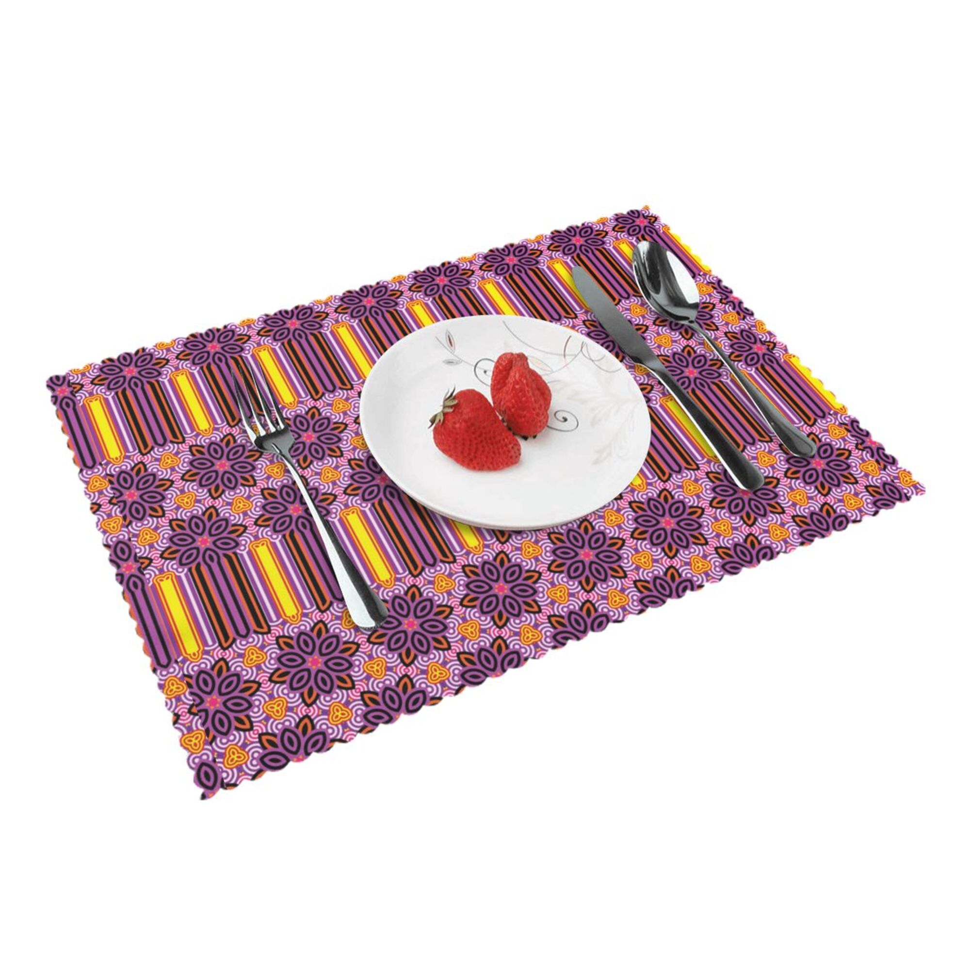 Home Vintage Decorative Pattern Background Placemats Set Of 4 Washable ...