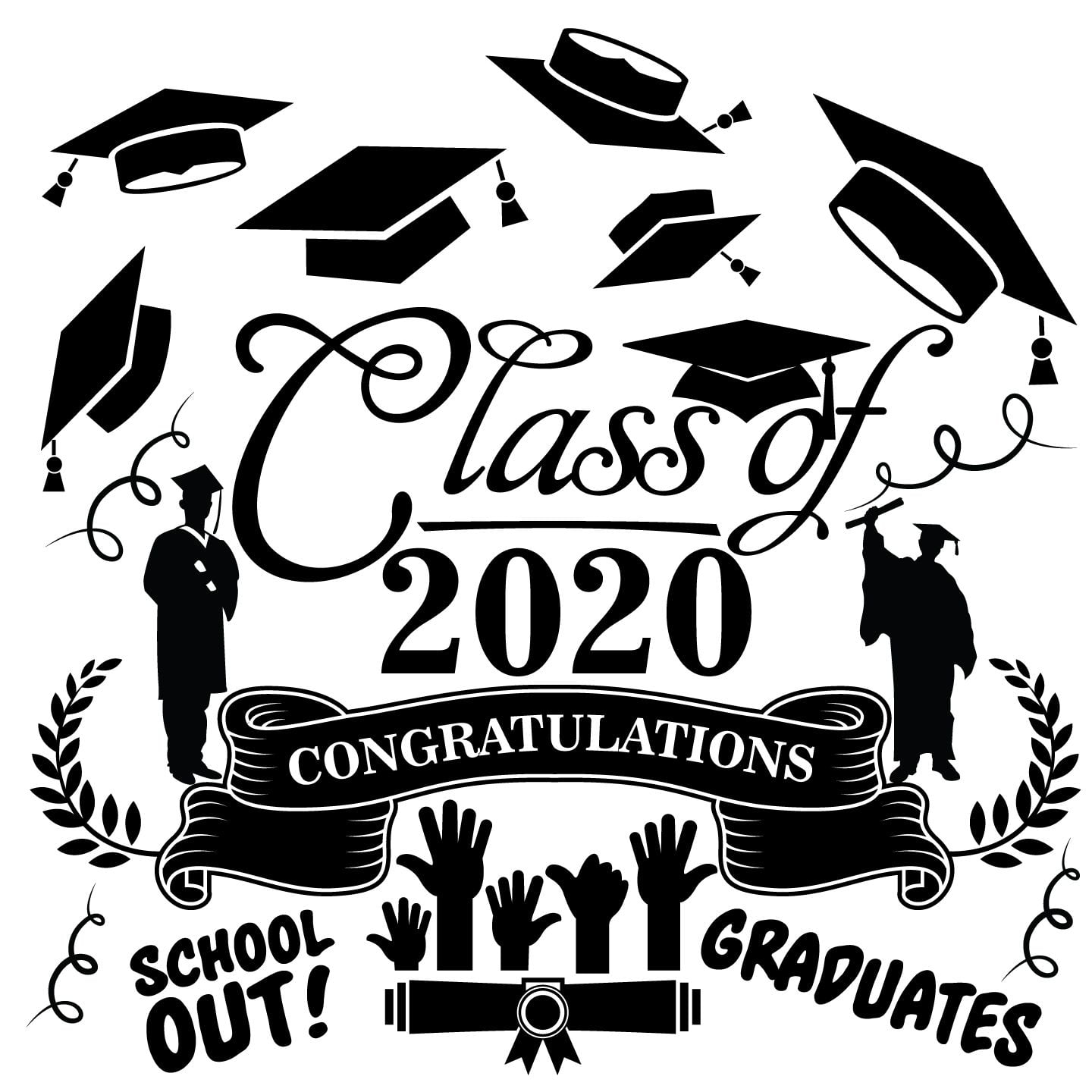 Home Wall Art Lettering Decal Design | Class of 2020 Congratulations ...