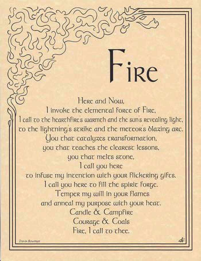 Home Wall Artwork Prayer Invocation Fire Small Parchment Paper Poster ...