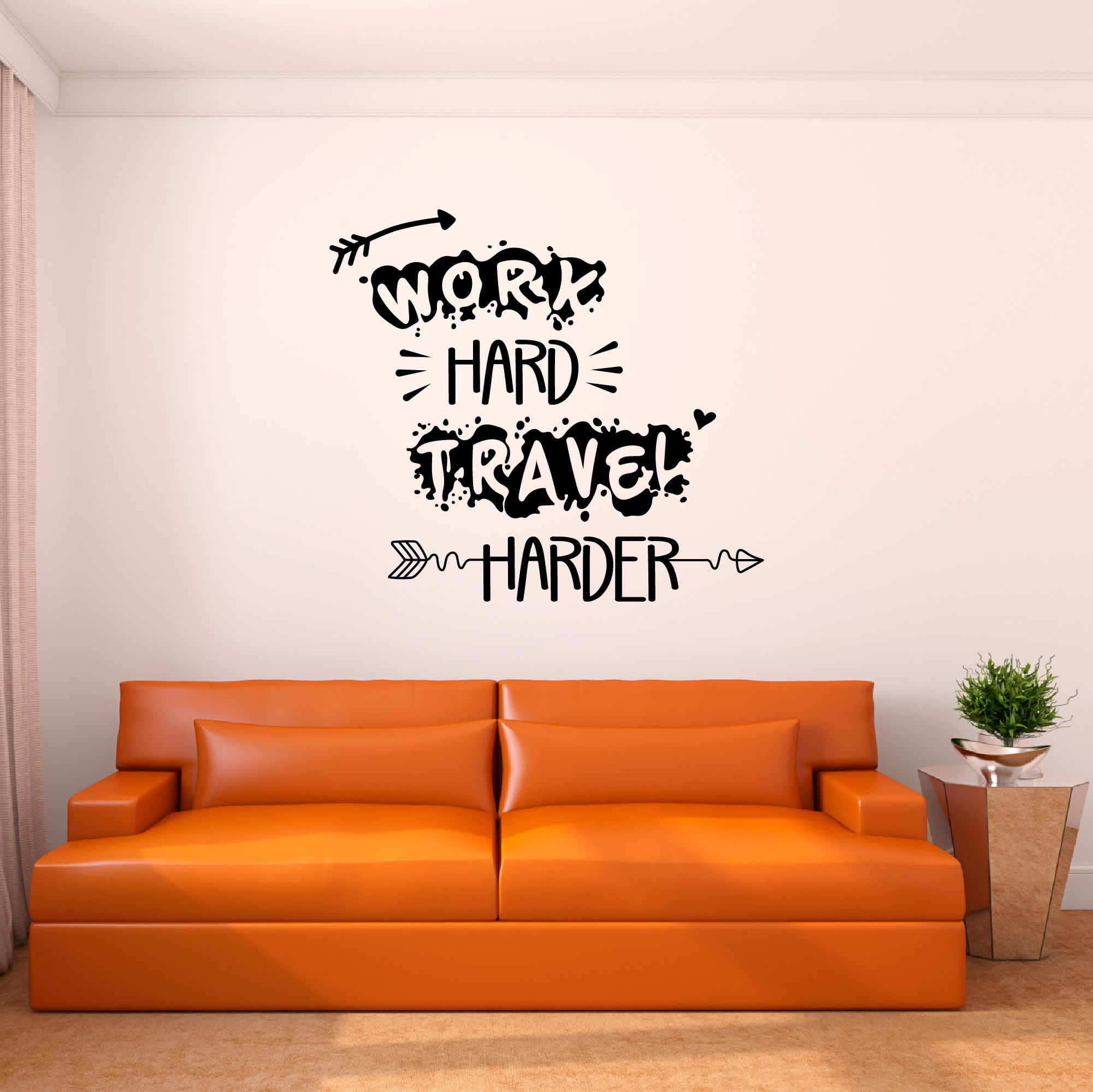 Home Wall Decal - Work Hard Travel Harder - Joyful Adventure Design ...