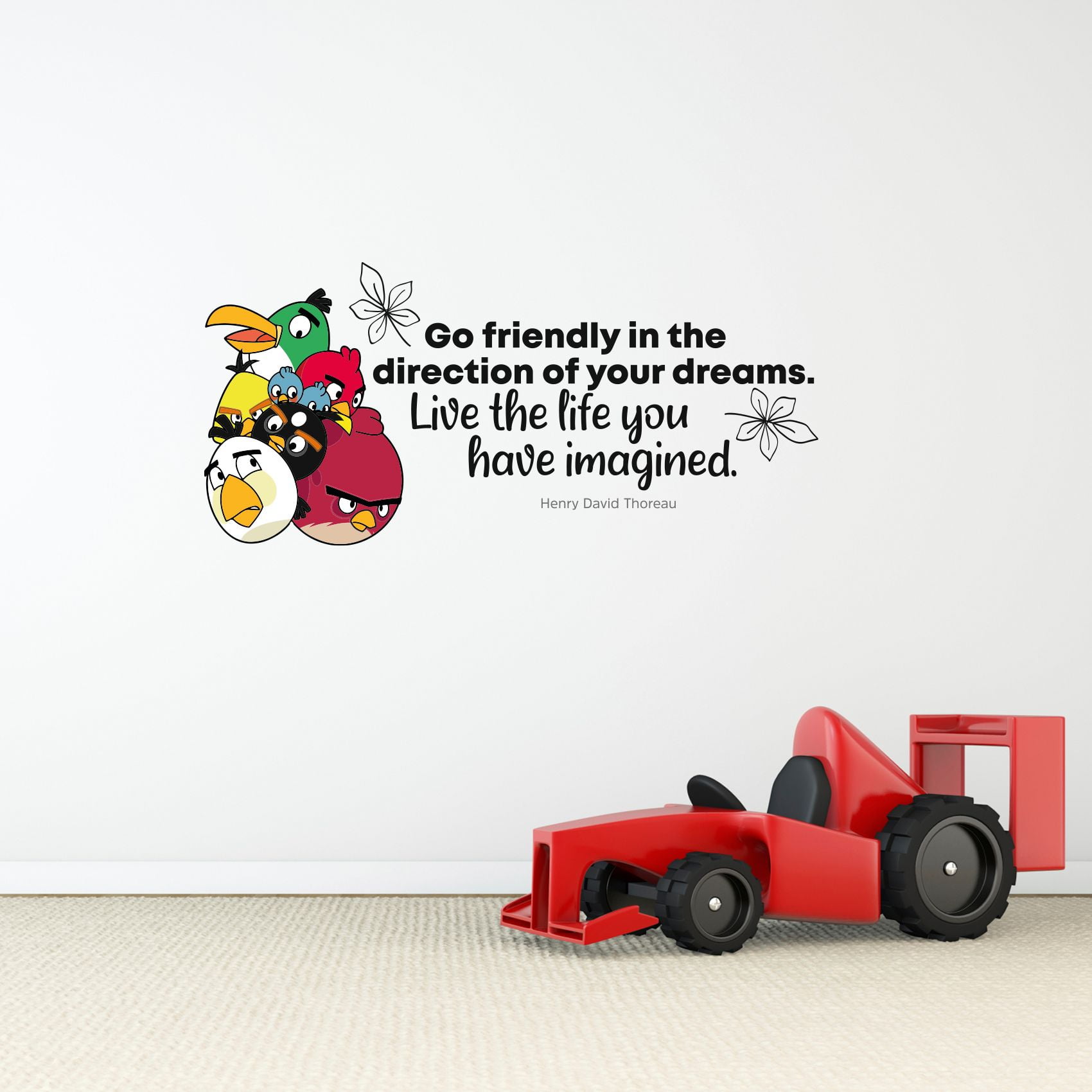 Home Wall Decals Go Friendly Angry Bird Bedroom Stickers DIY Removable ...