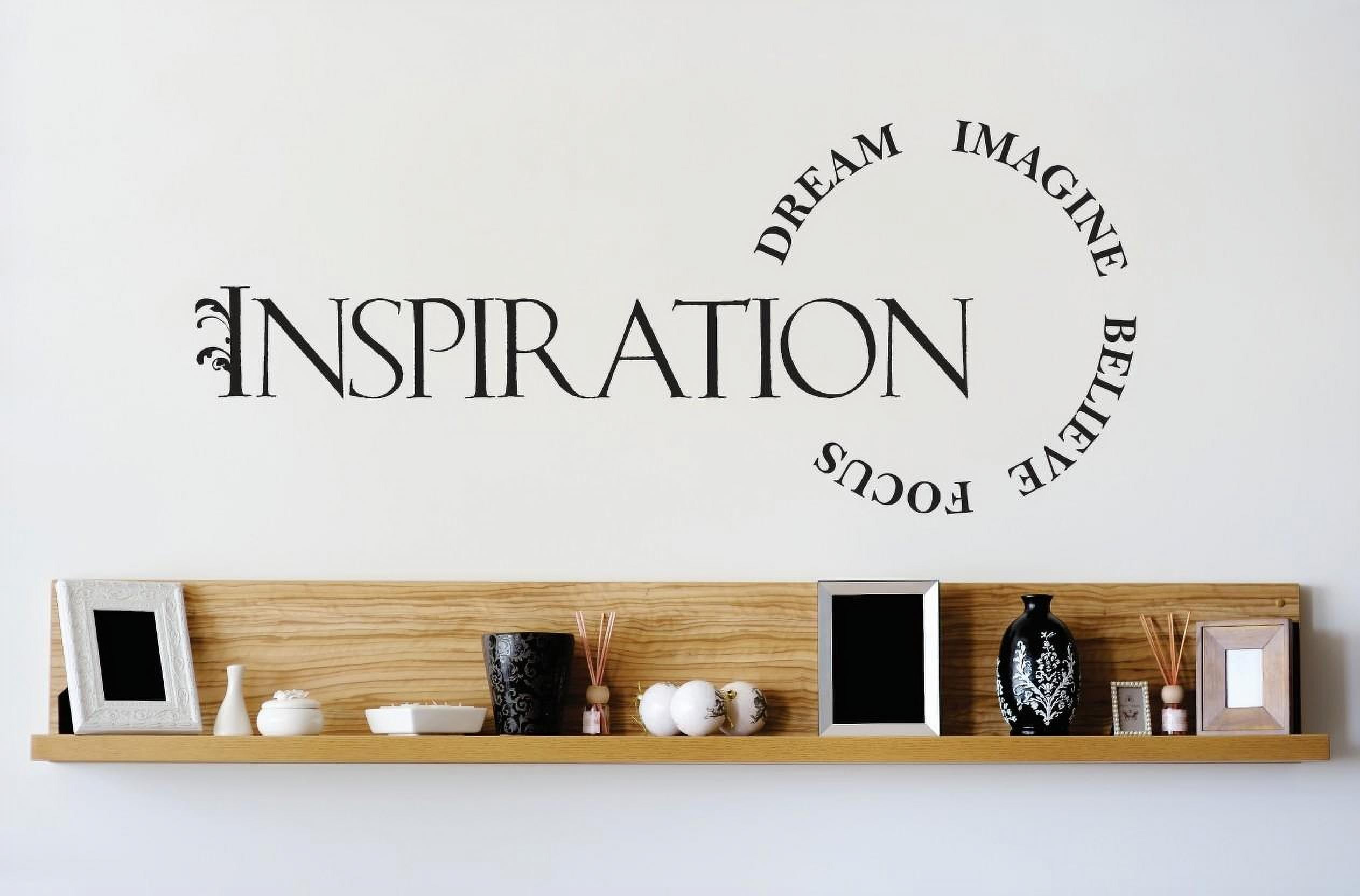 Home Wall Decals Inspiration Dream Imagine Believe Focus Bedroom ...