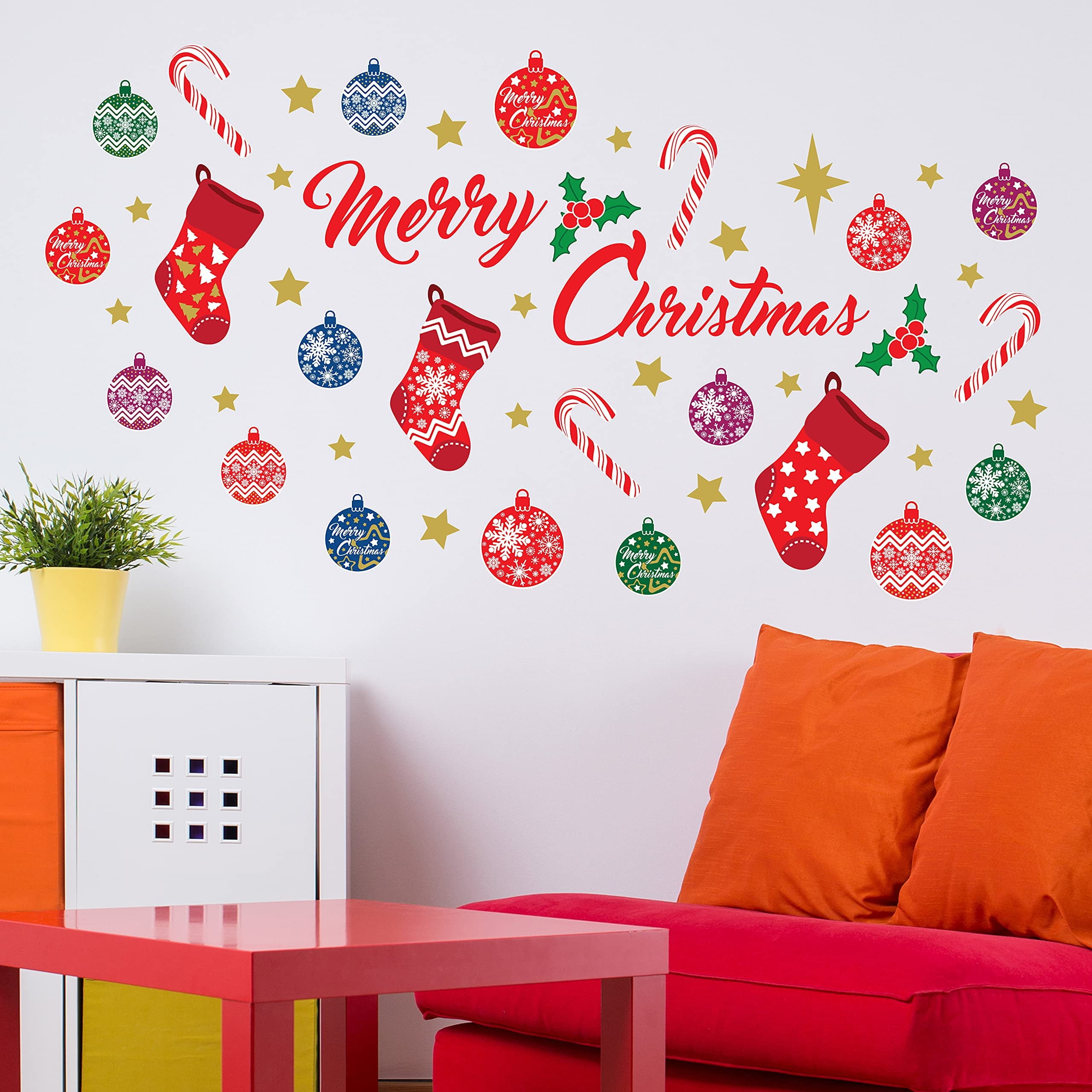 Home Wall Decor Living Room, Christmas Decorations Wall Stickers ...