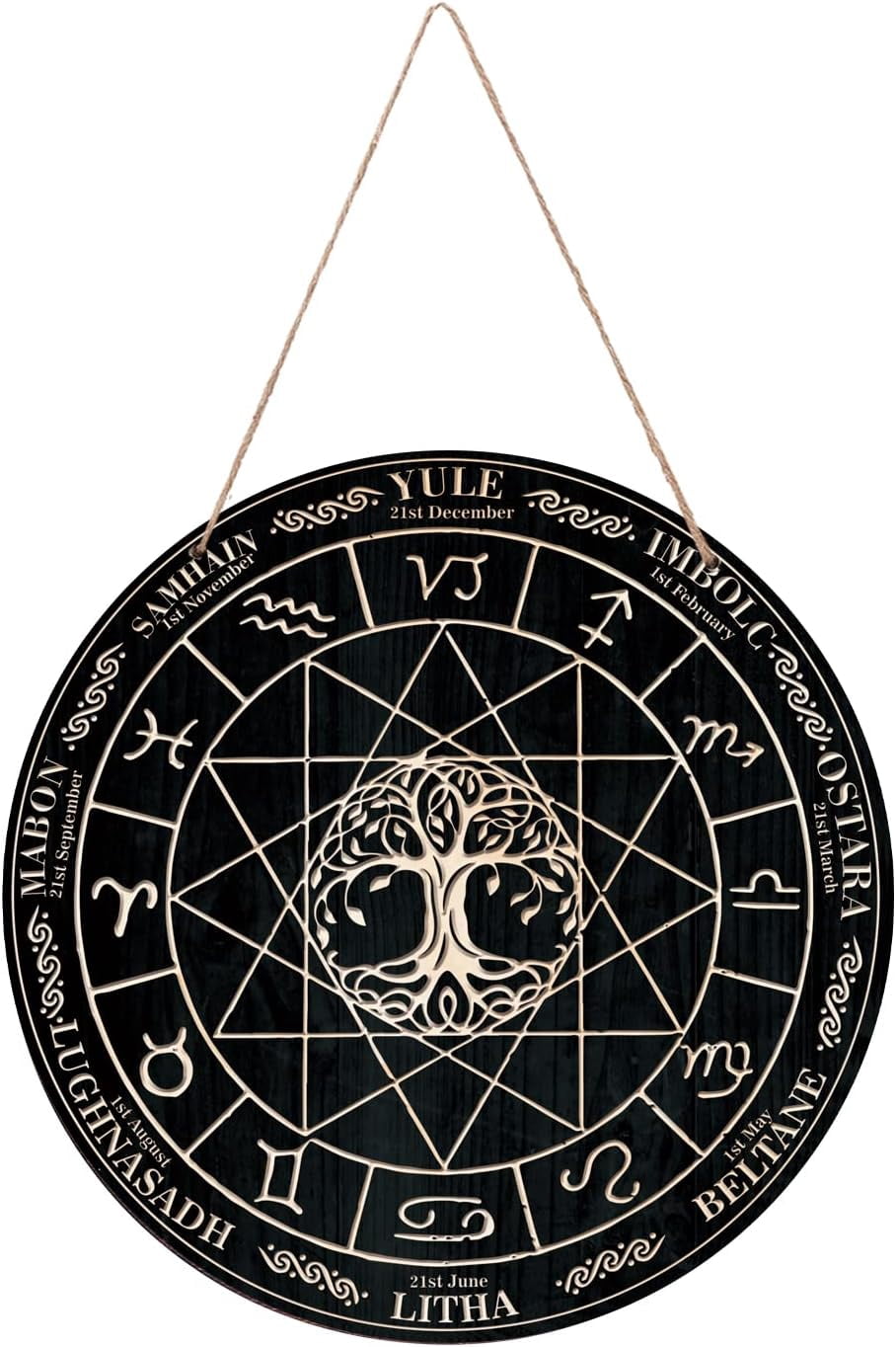 Home Wall Decor Signs Tree of Life Decorative Hanging Wood Sign Sabbats ...