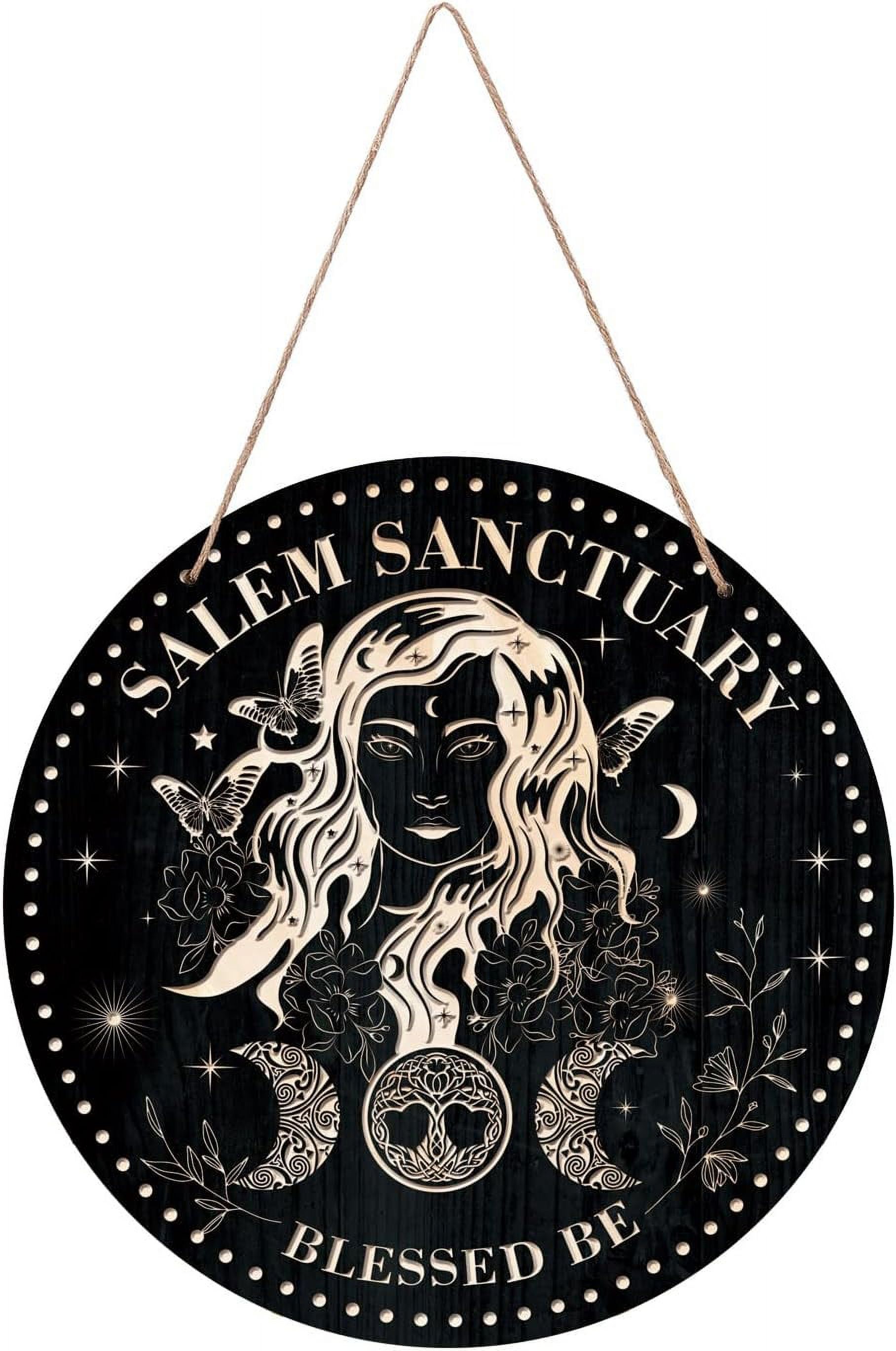 Home Wall Decor Signs Witch Wood Sign Salem Sanctuary Decorative ...