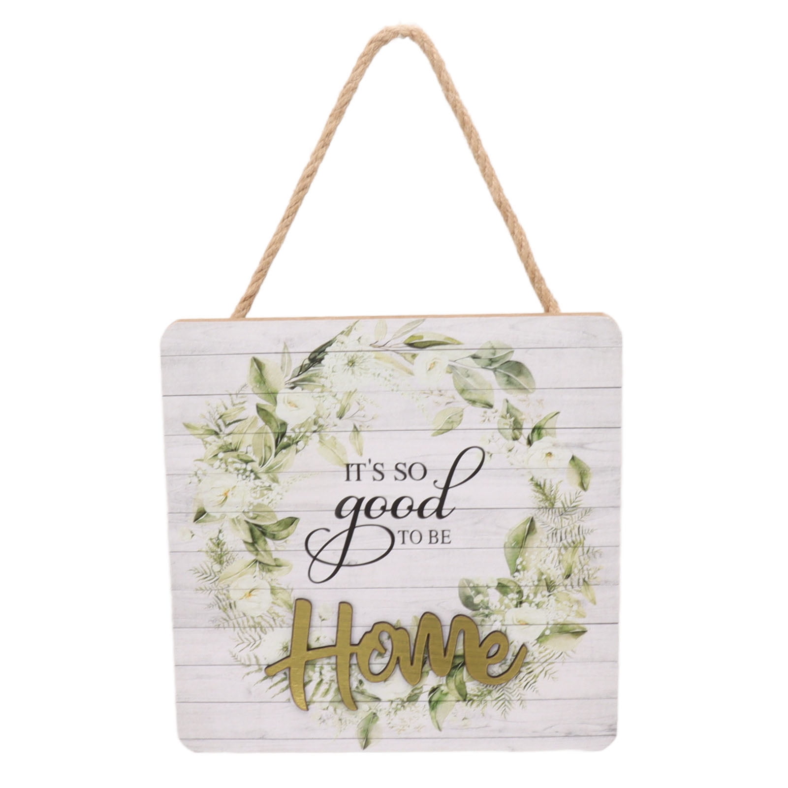 Home Wall Sign Rustic Minimalist Letter Wreath Print Wooden Wall Art ...