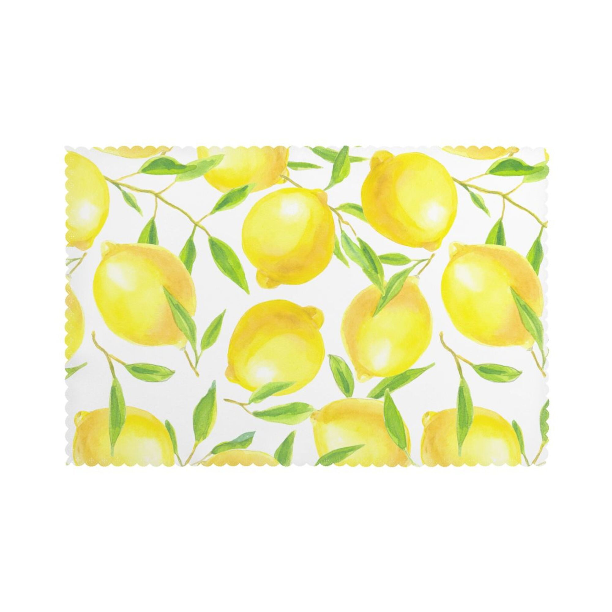 Home Watercolor Lemon Placemats Set Of 6 Washable Wipeable Place Mats ...