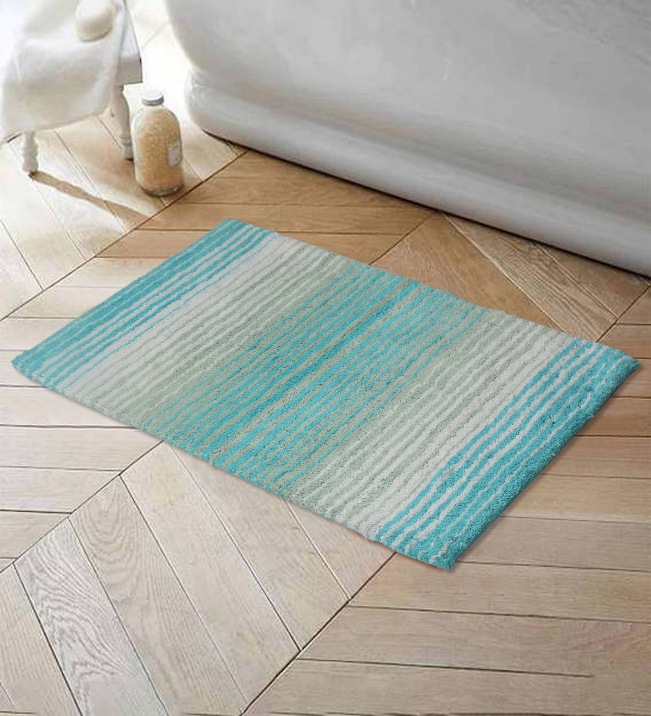Home Weavers 100% Cotton Gradation Collection Bathroom Decore | Washable Rug | Bathroom Mat ...