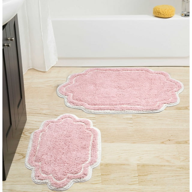 Home Weavers Allure Collection 100% Cotton Non-Slip Bathroom Rug Set ...