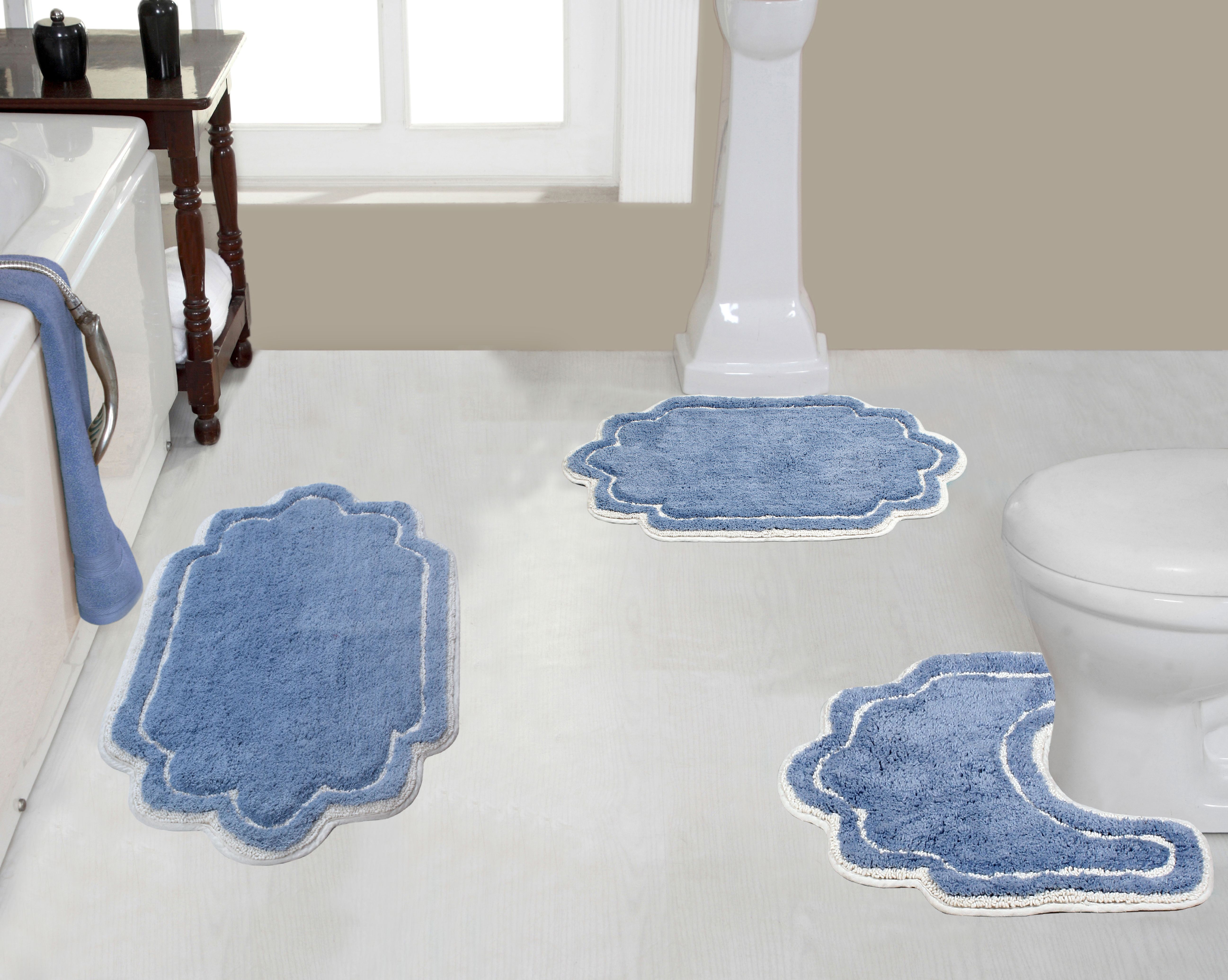 Eddie Bauer Logan Sea Blue Cotton Tufted Bath Rug Set - Walmart.com