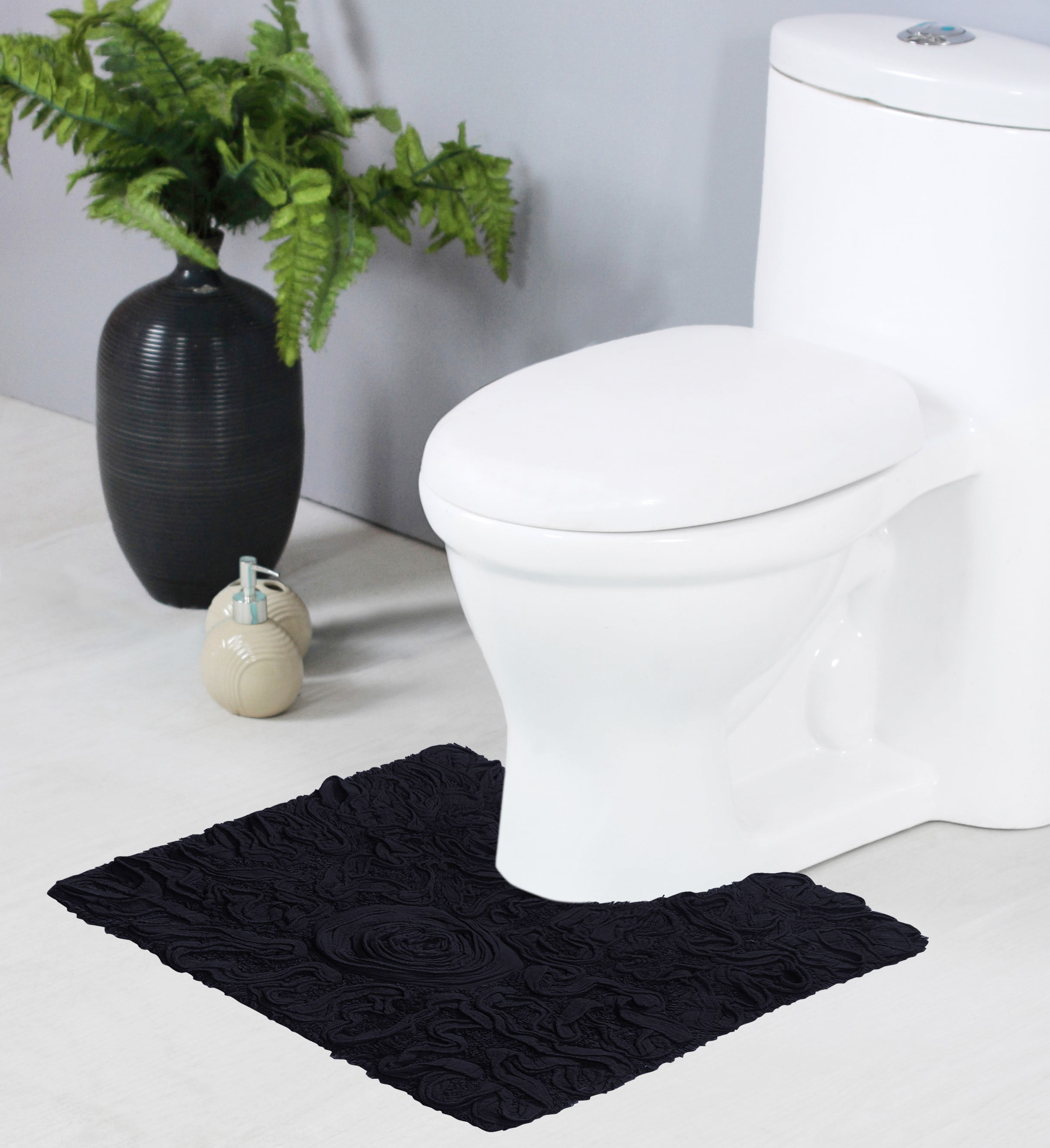 Home Weavers Bell Flower Bathroom Rug Toilet Rugs U Shaped Contour ...