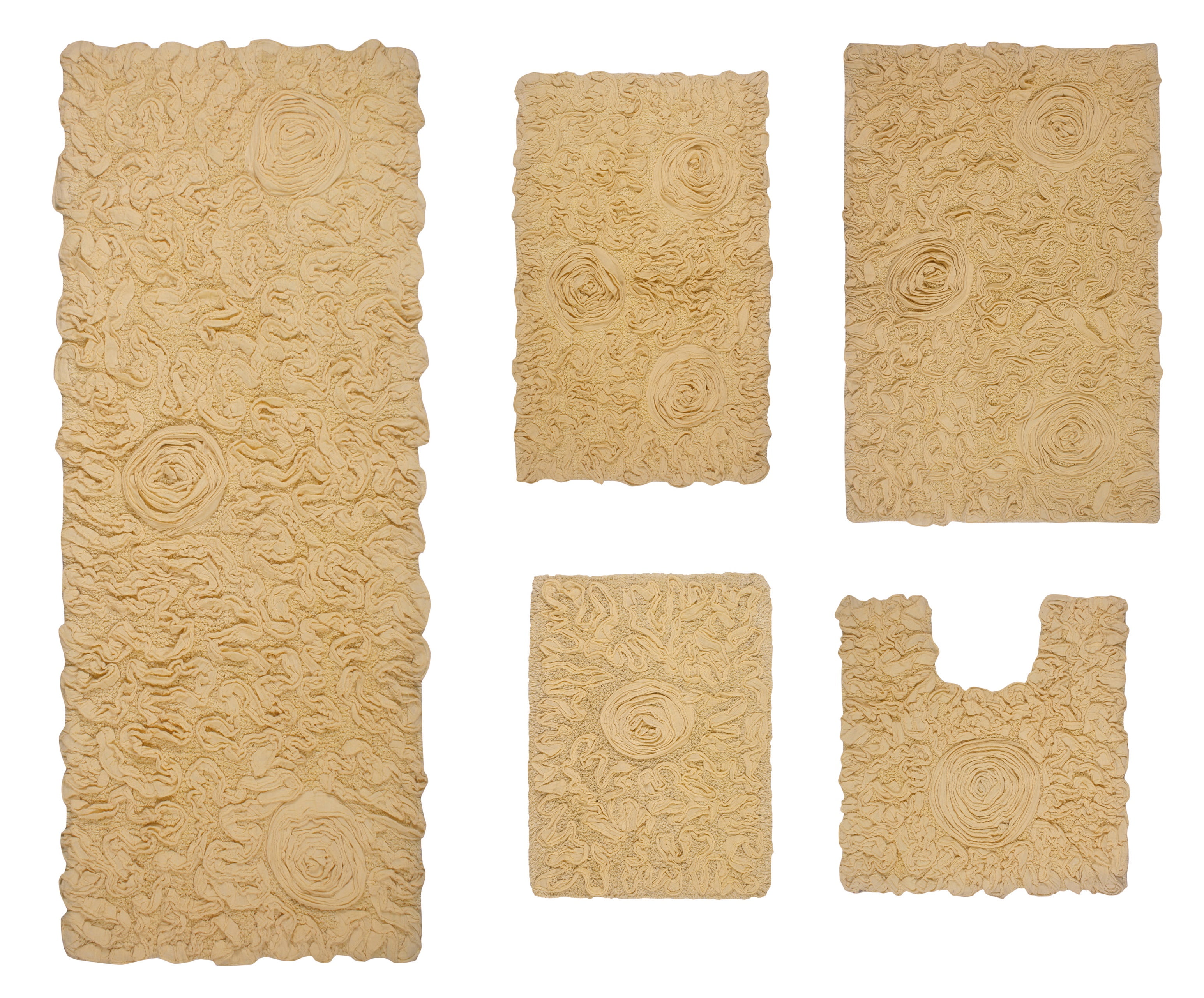 Home Weavers Bell Flower Collection 100% Cotton Non-Slip Bathroom Rug ...