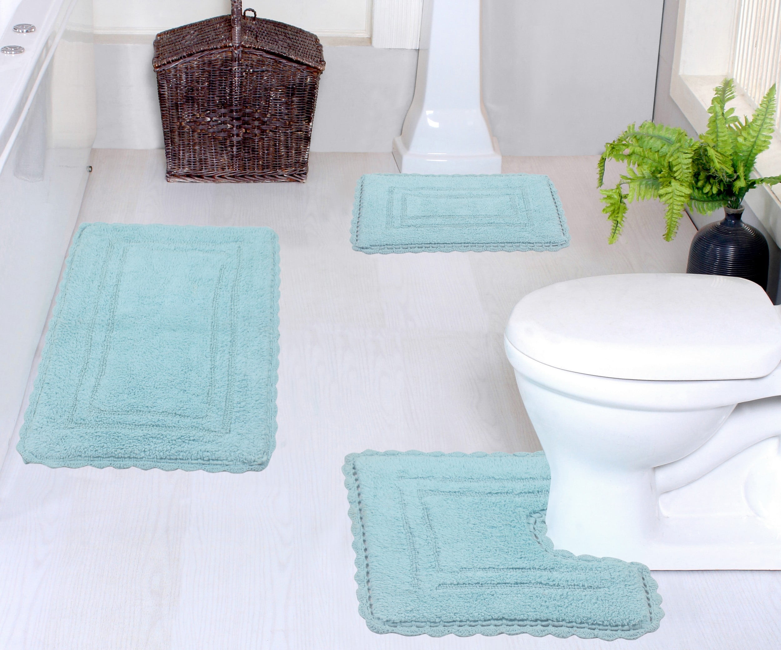 Home Weavers Casual Elegance Bathmat 100% Cotton Reversible Bathroom ...