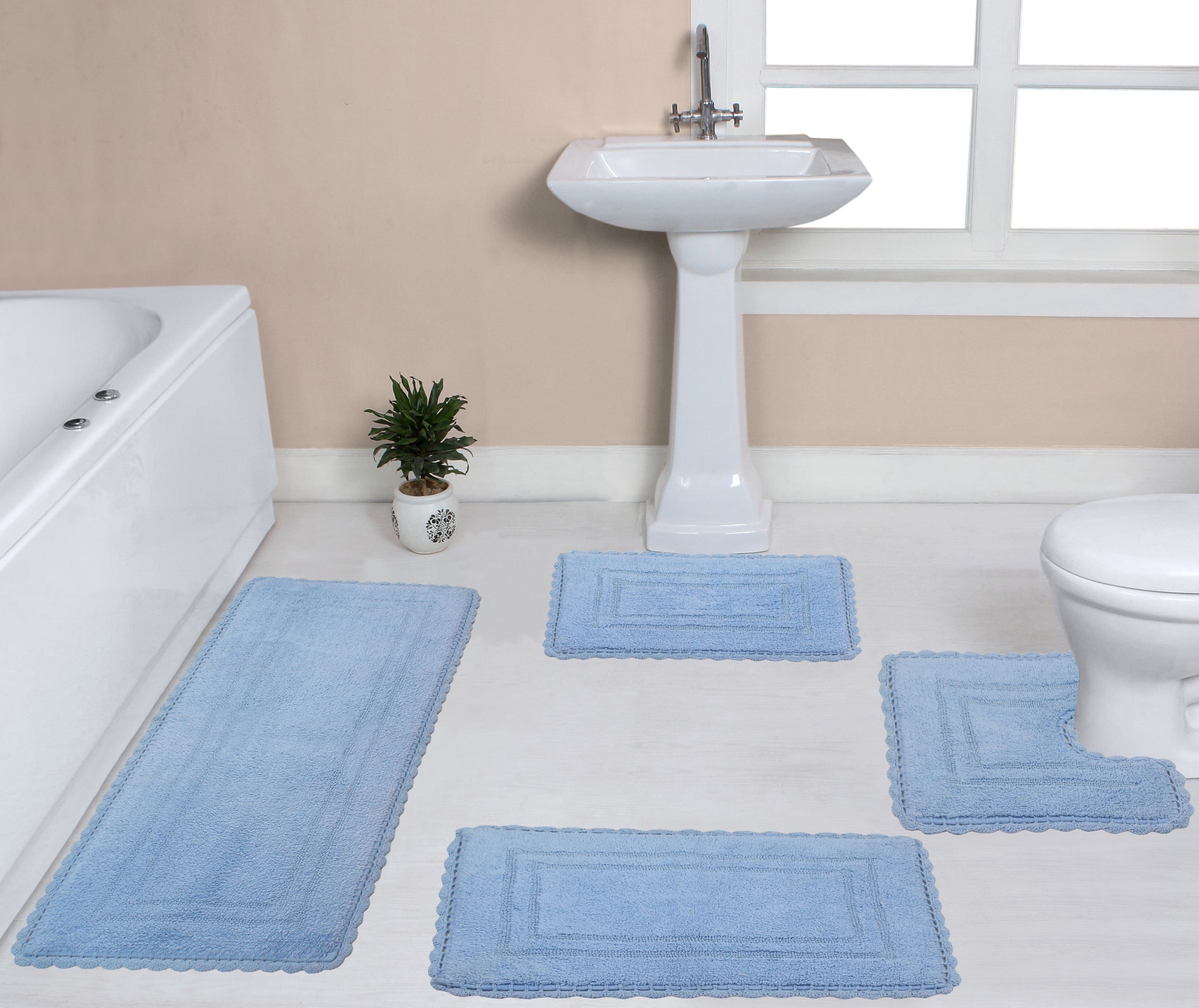 Home Weavers Casual Elegance Bathmat 100% Cotton Reversible Bathroom ...