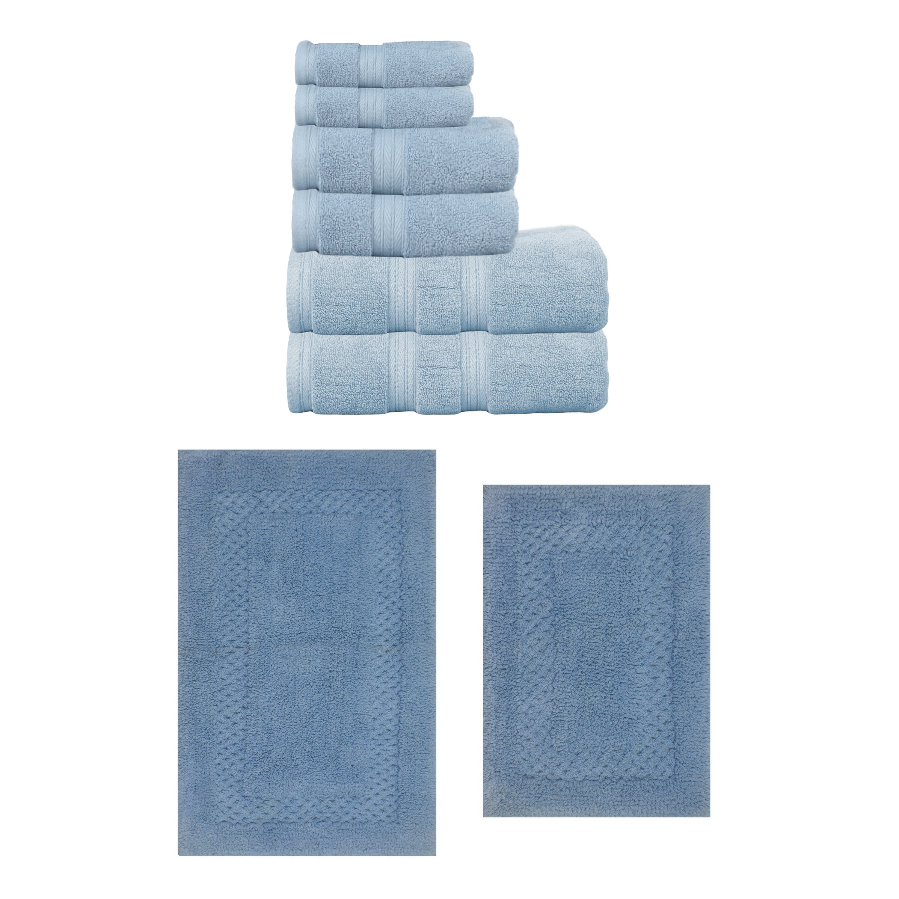 Home Weavers Classy Bath Mat 100% Soft Cotton Super Absorbent 6 Pcs ...
