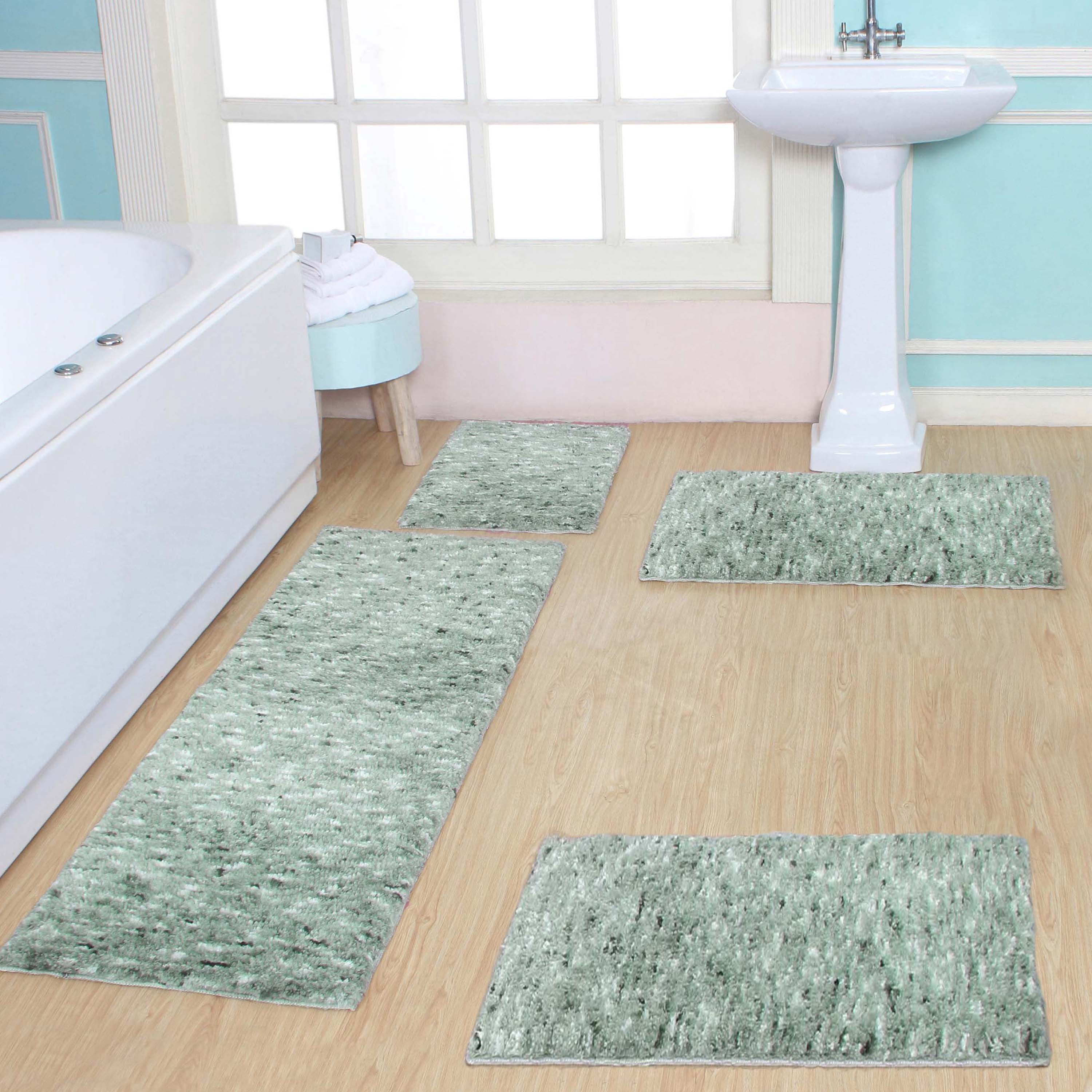 Home Weavers Cloud Comfort 100% Polyester Microfiber Non-Slip Bath Rug ...