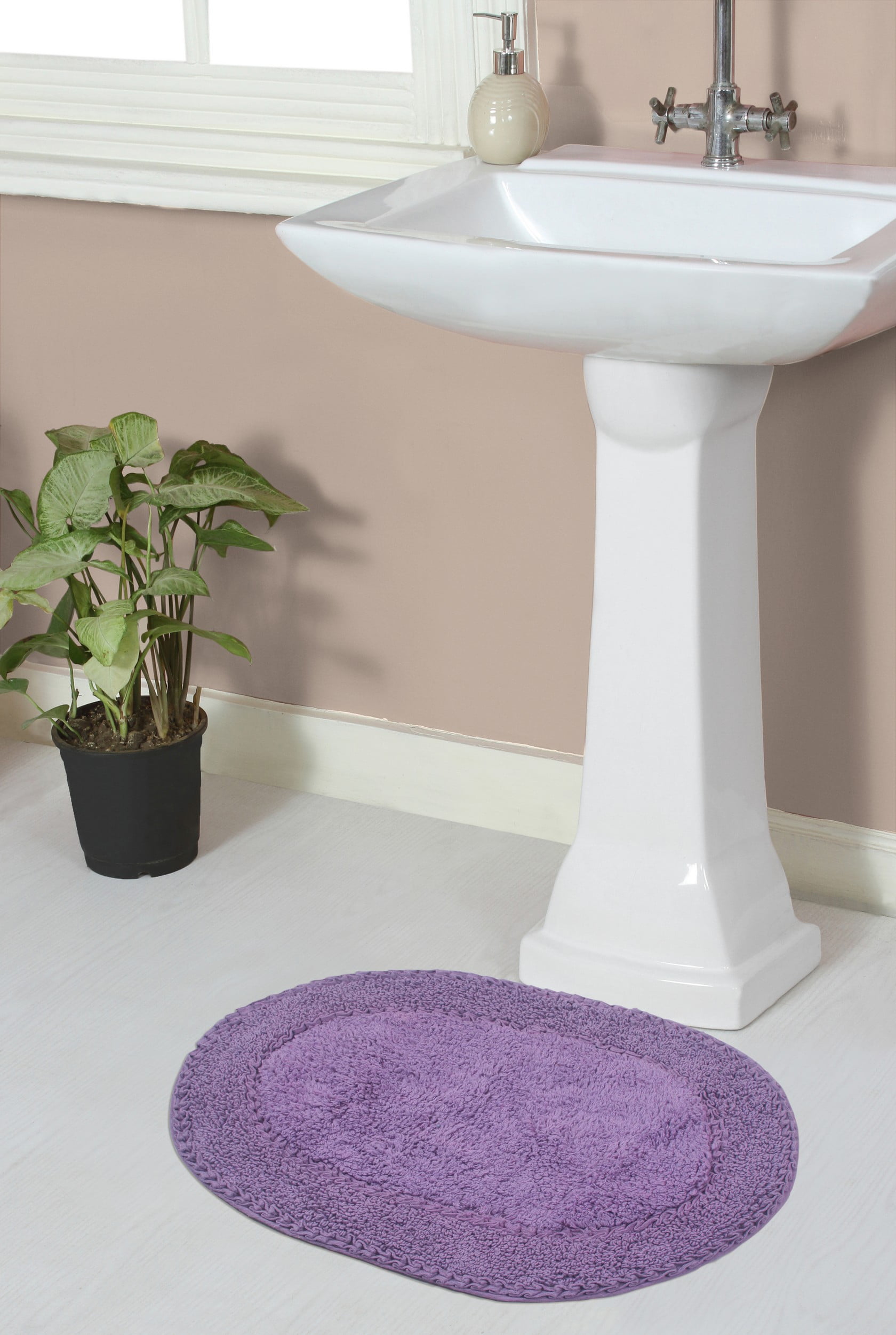 Home Weavers Double Ruffle Collection 100% Cotton Bathroom Rugs Set ...