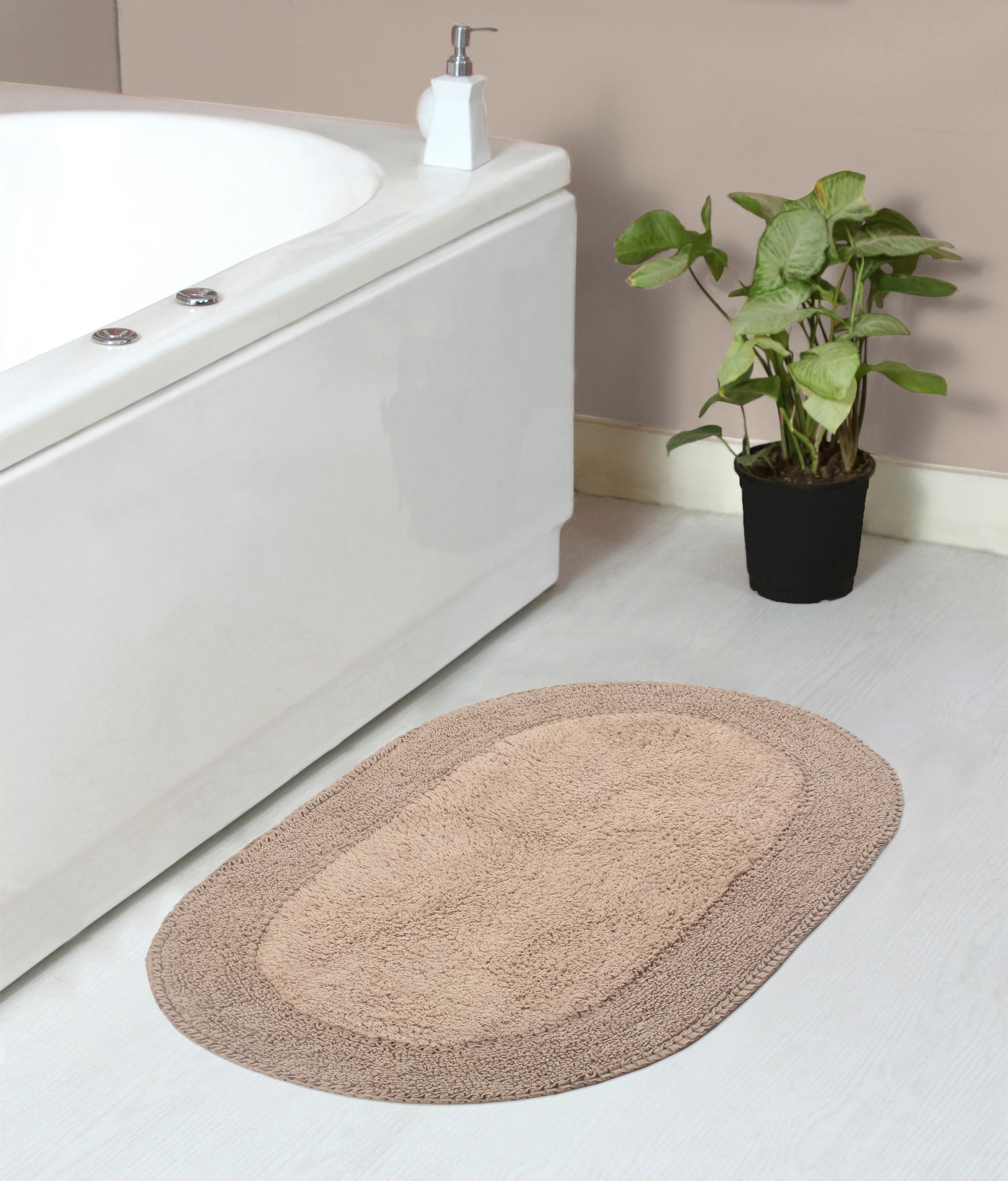 HOME Weavers Double Ruffle Rug, 100% Cotton, 21"x34", Linen, Absorbent ...