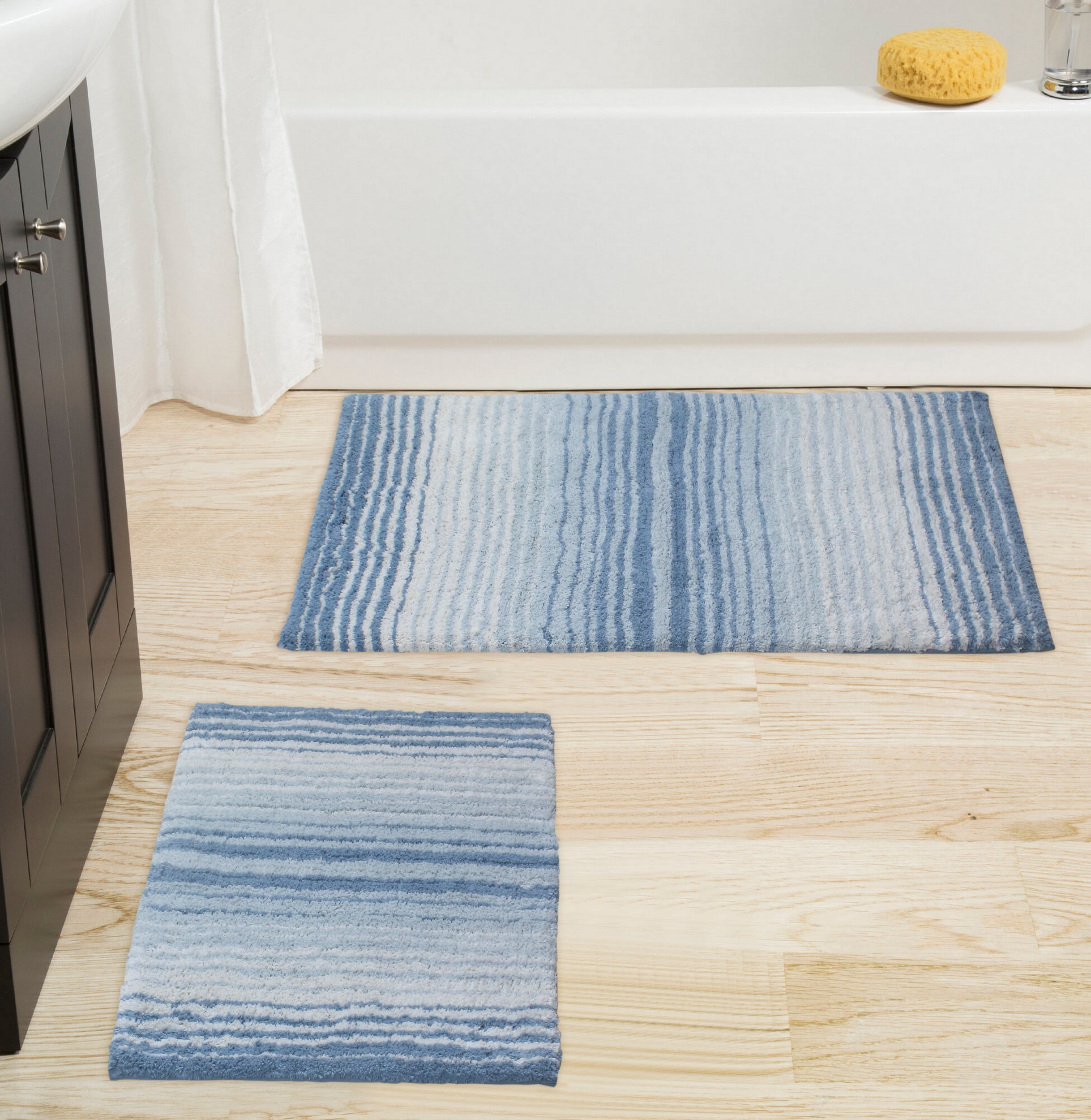 Home Weavers Gradiation Rug Collection 100% Cotton Non-Slip Bathroom ...