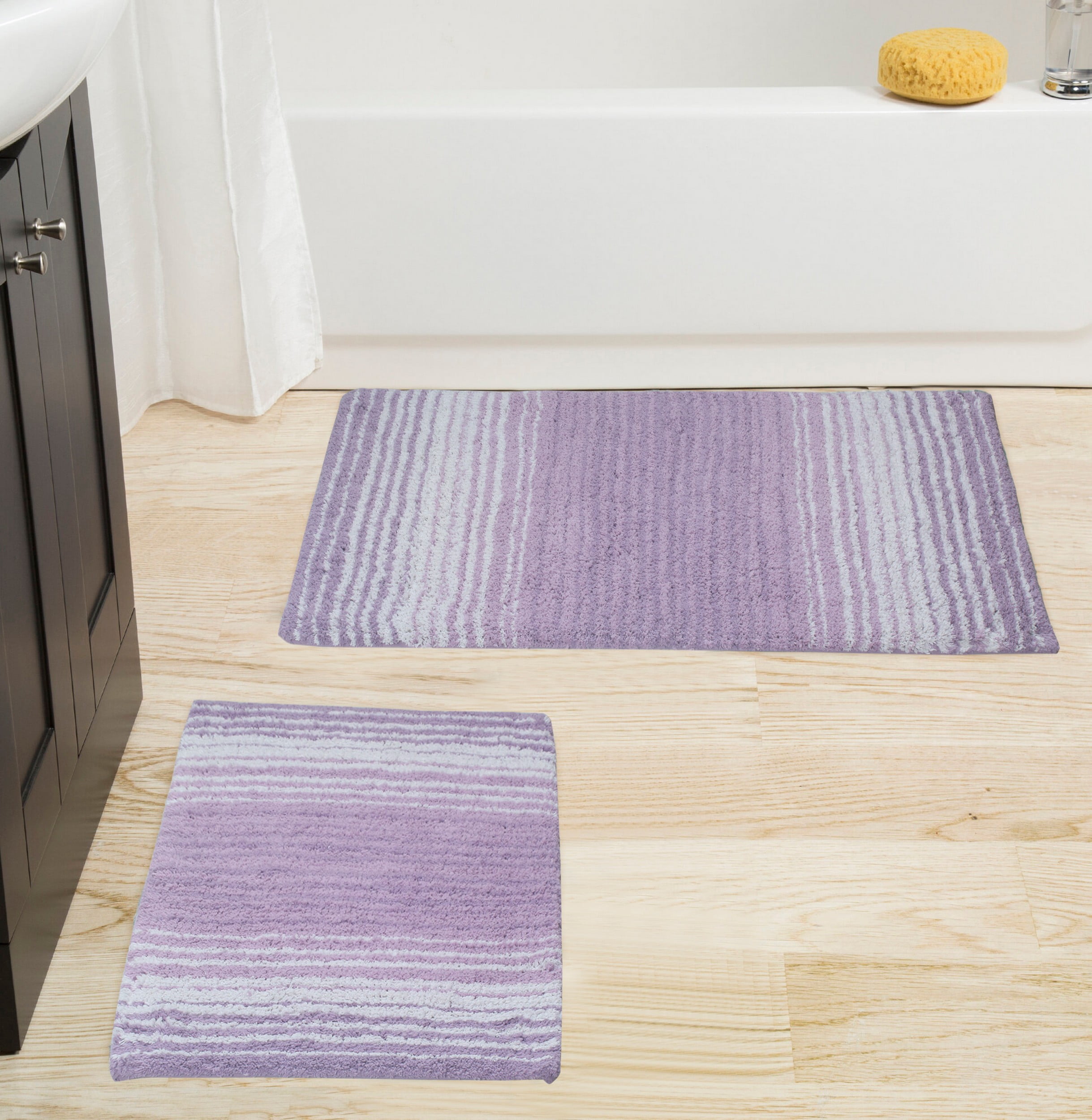 Home Weavers Gradiation Rug Collection 100% Cotton Non-Slip Bathroom ...