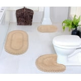 Home Weavers Hampton Crochet Bath Mat 100% Cotton Reversible Bathroom ...
