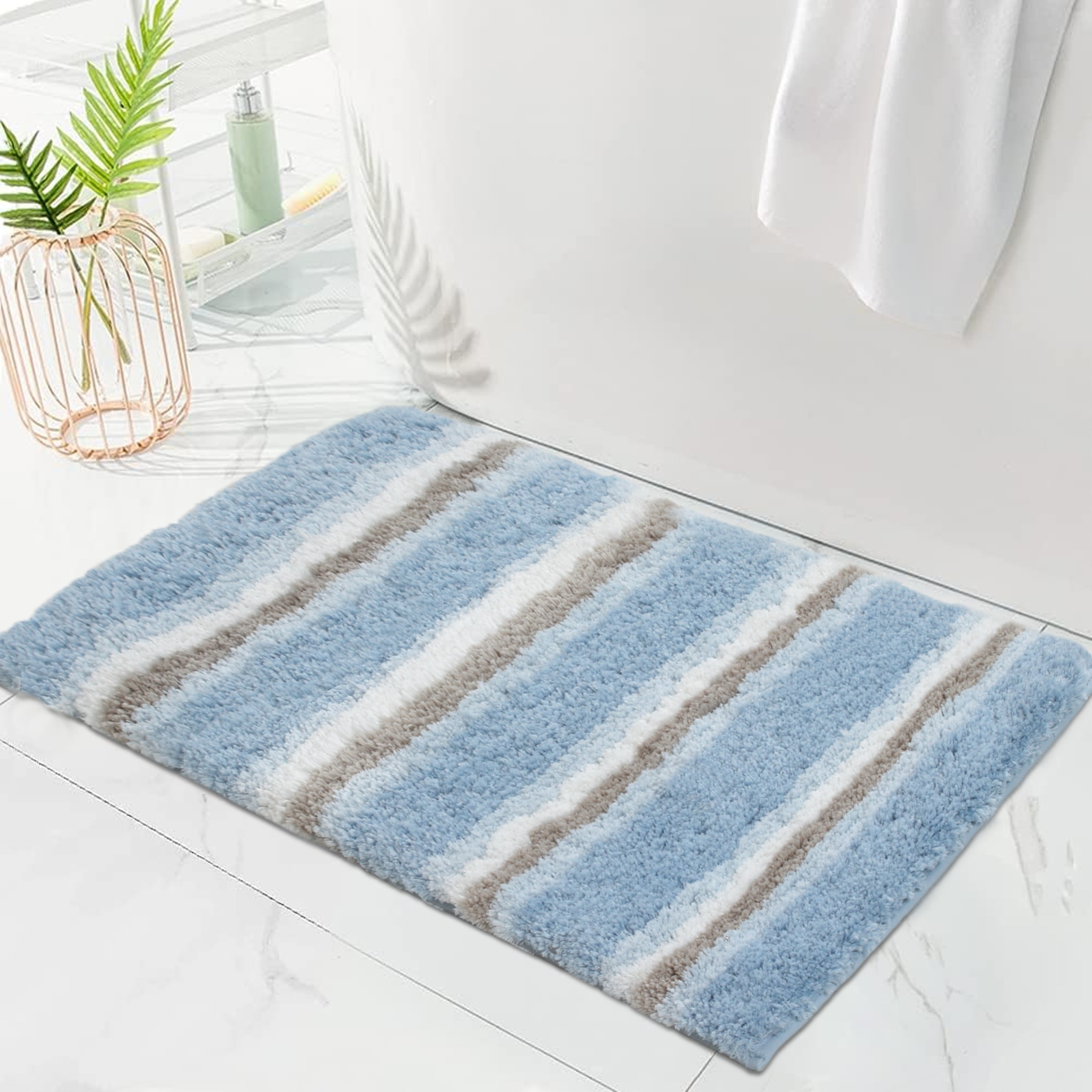 Home Weavers Glamour Collection 100% Polyester Microfiber Bathroom Rug ...